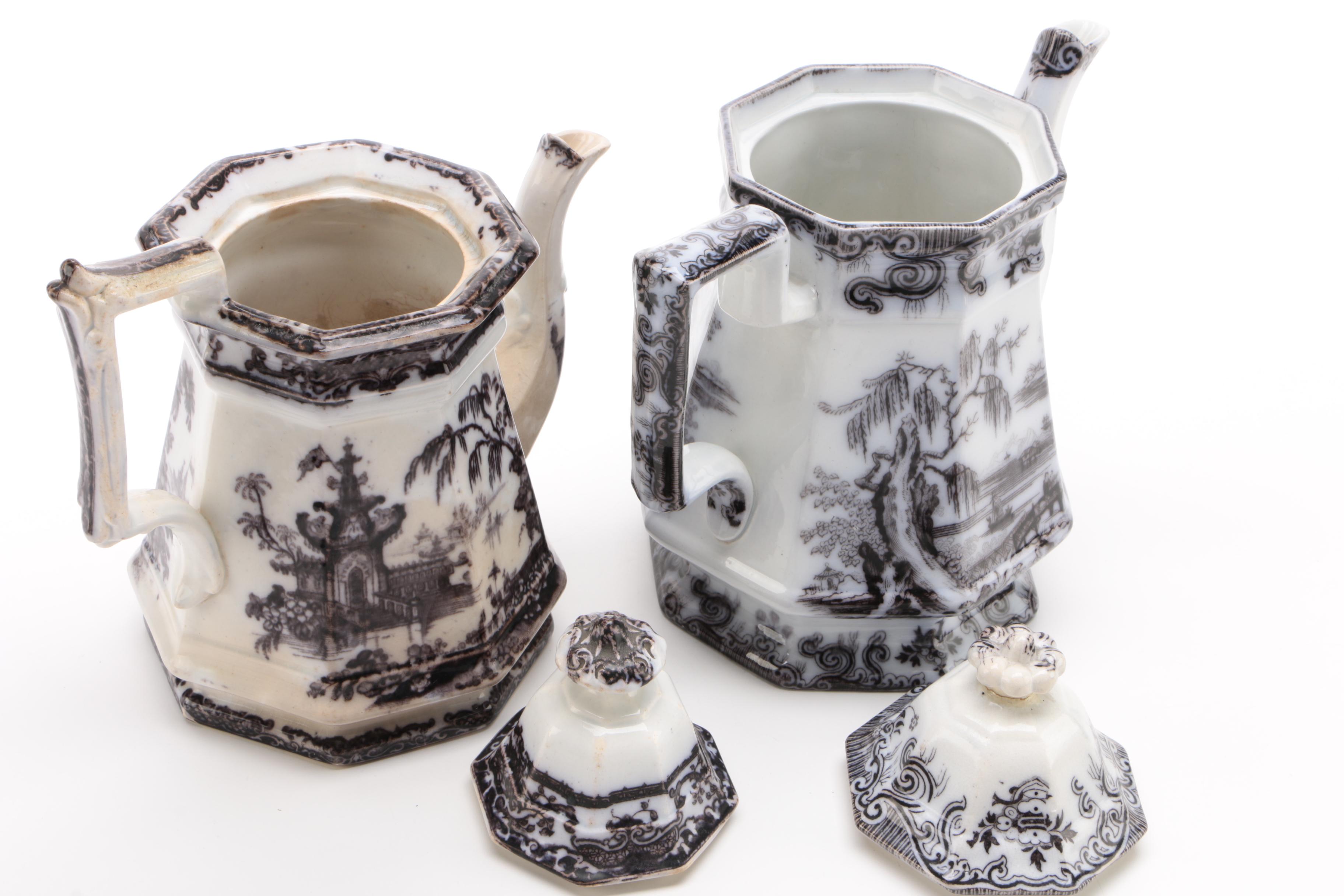 Mellor, Venables & Co. "Beauties of China" Mulberry Transferware Tea ...