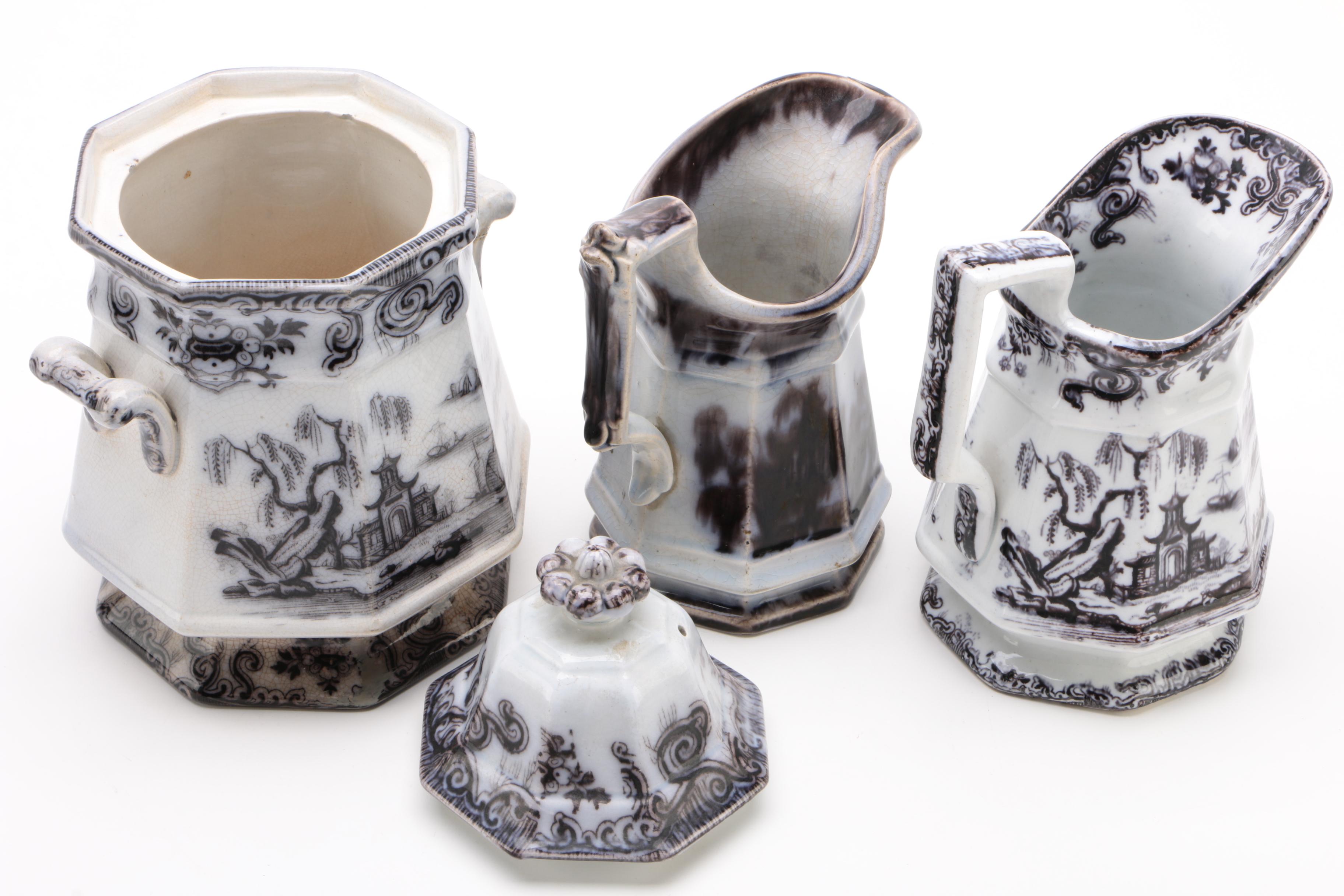 Mellor, Venables & Co. "Beauties of China" Mulberry Transferware Tea ...