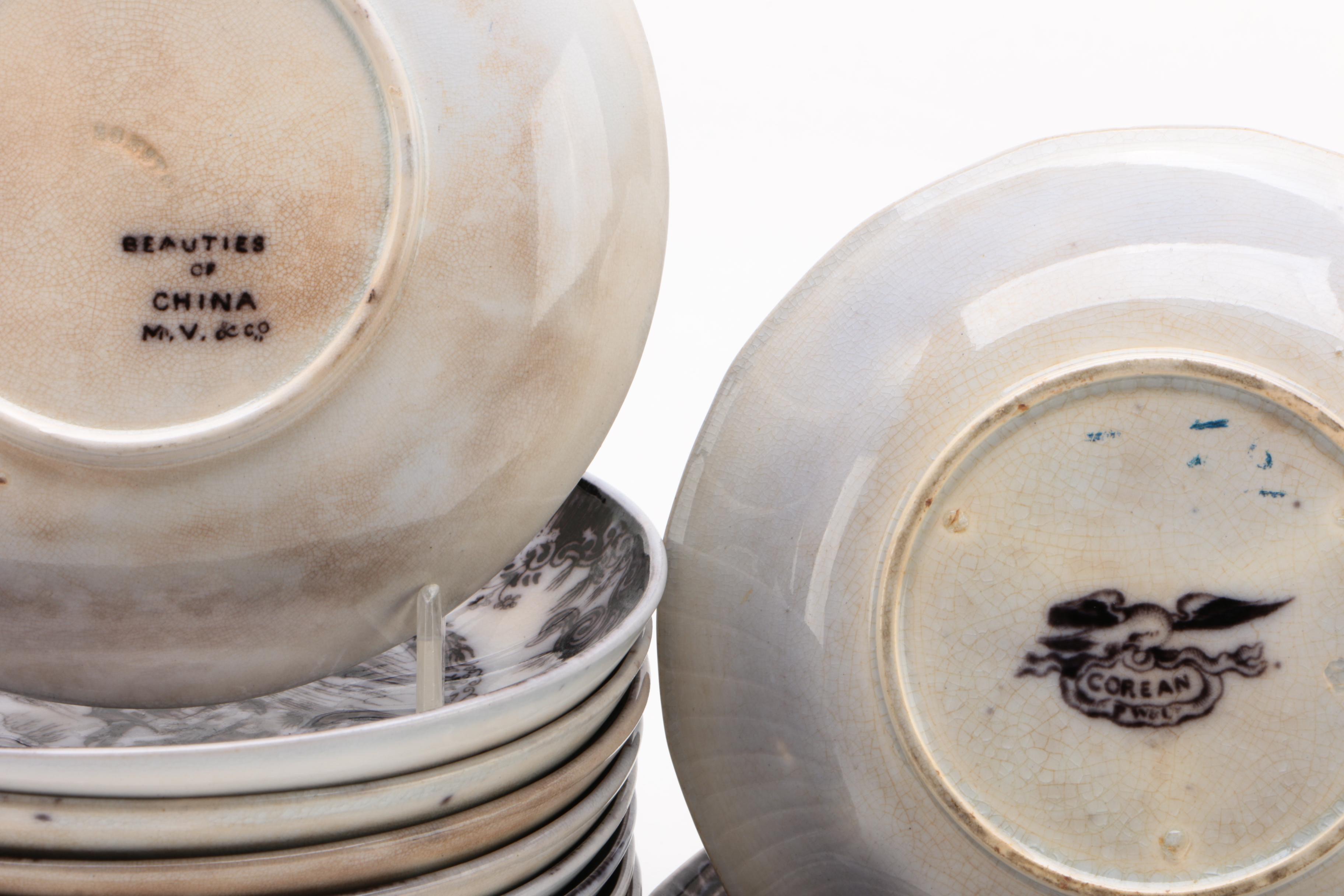 Mellor, Venables & Co. "Beauties of China" Mulberry Transferware Tea ...