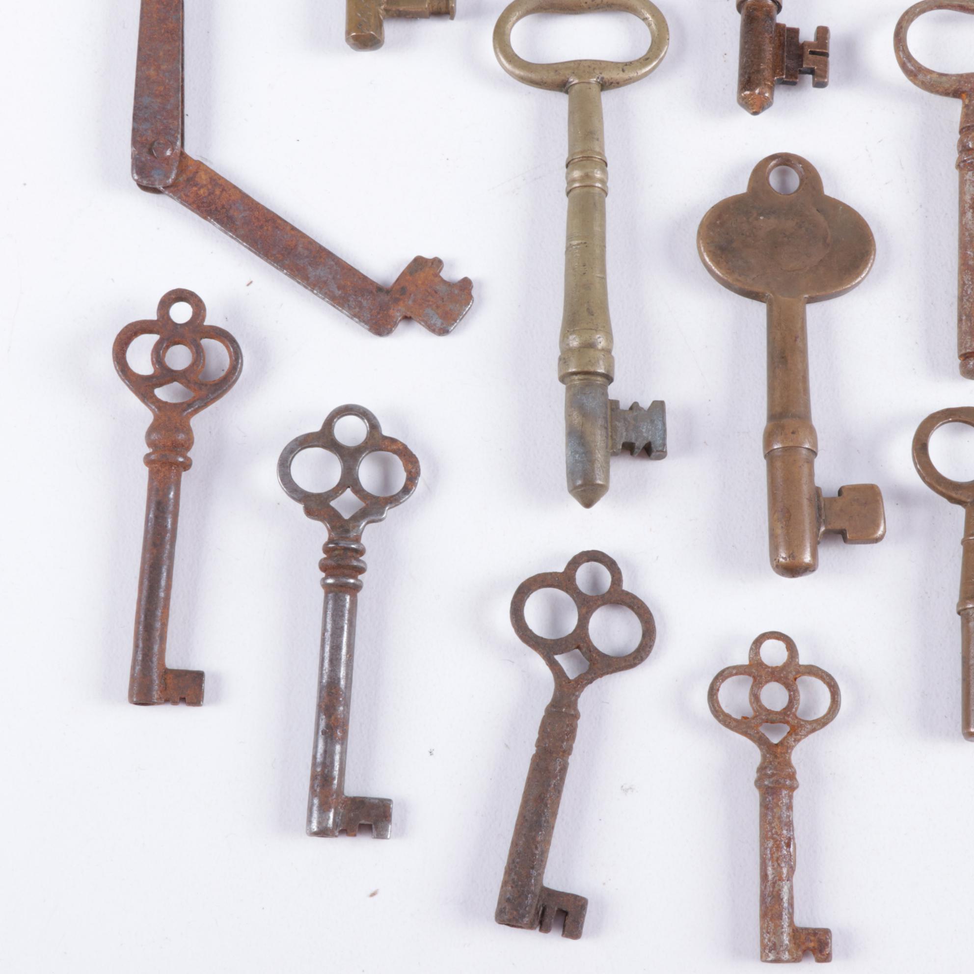 Antique Brass and Metal Skeleton Key Collection | Everything But The House