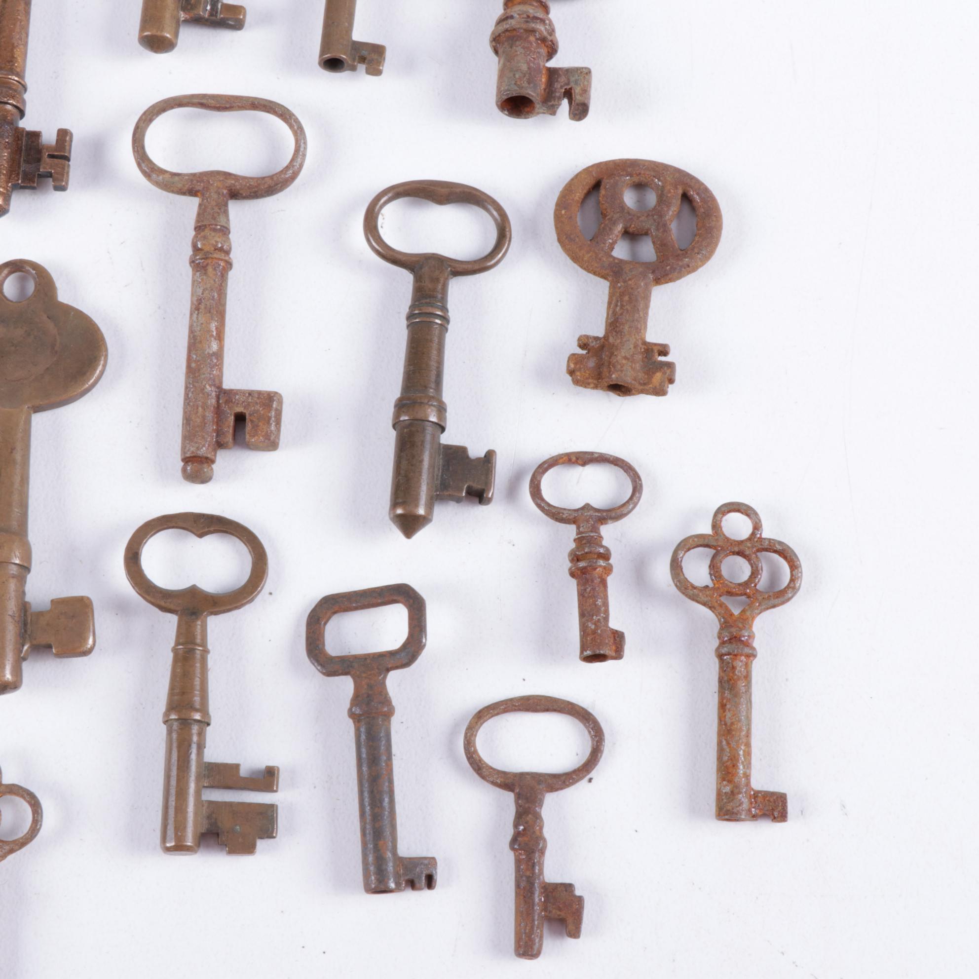 Antique Brass and Metal Skeleton Key Collection | Everything But The House