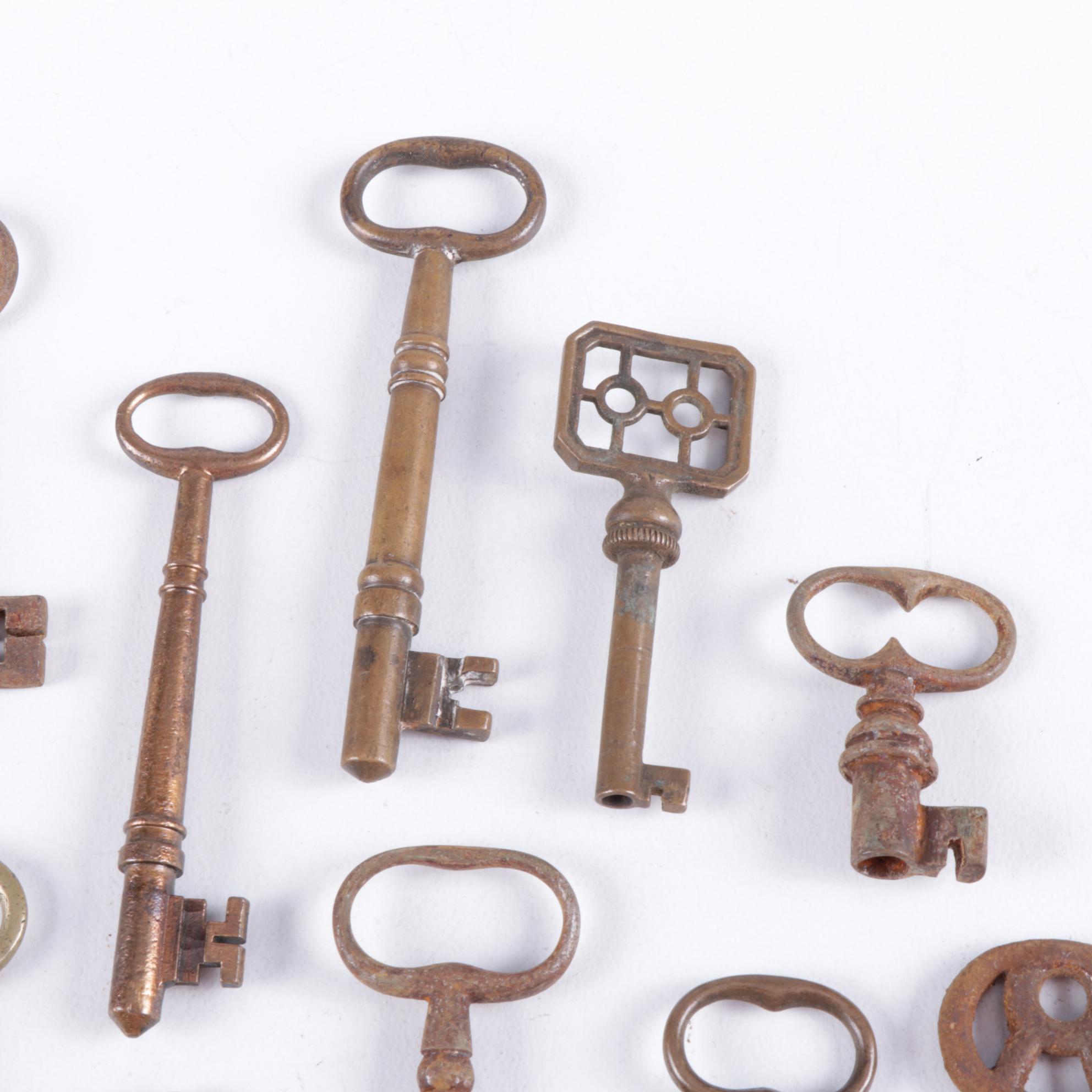 Antique Brass and Metal Skeleton Key Collection | Everything But The House