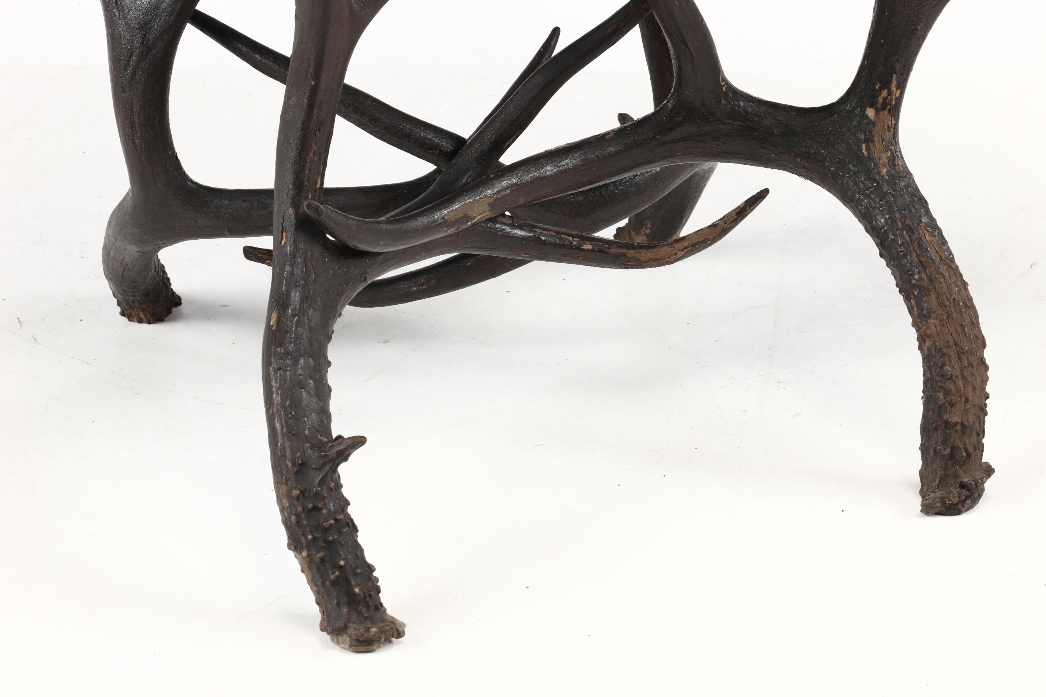 Adirondack Walnut and Antler Base Center Table, Late 19th/Early 20th ...