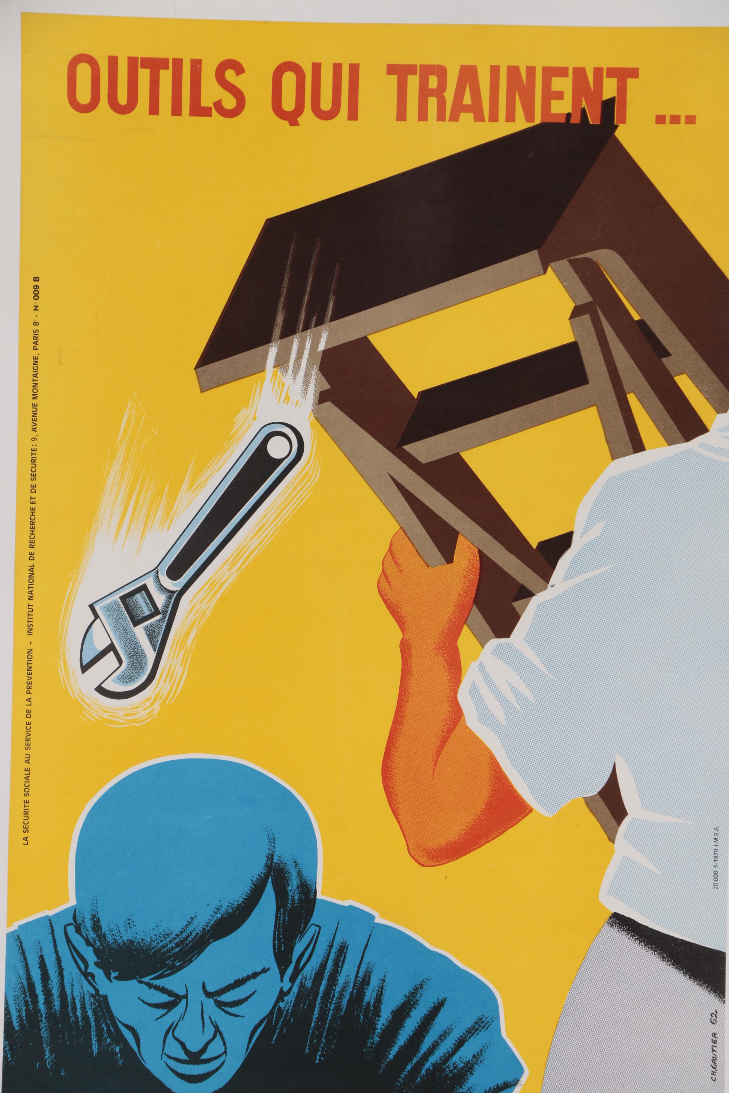 French INRS Workplace Safety Poster, 1962 | Everything But The House