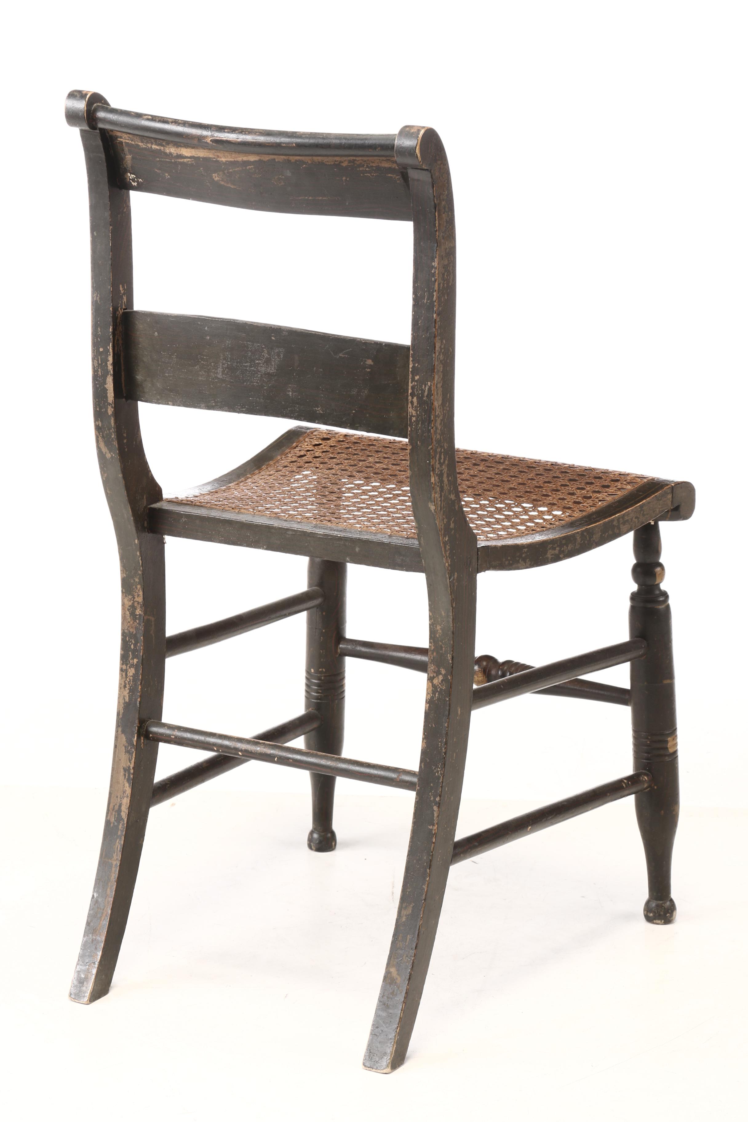 Four Late Federal Grain-Painted and Gilt-Stenciled Fancy Side Chairs ...