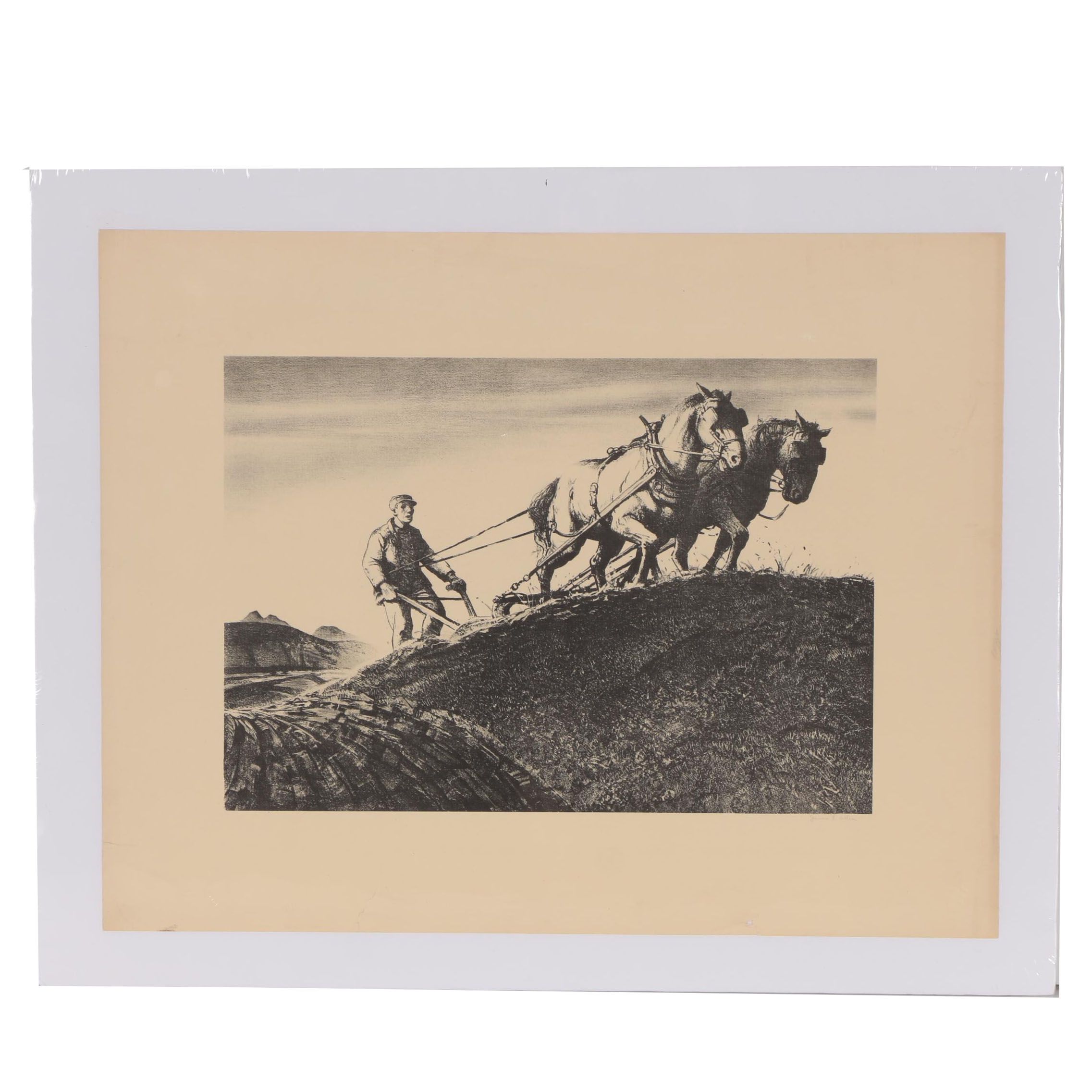 James E. Allen Lithograph "The Plowman", 1936 | EBTH