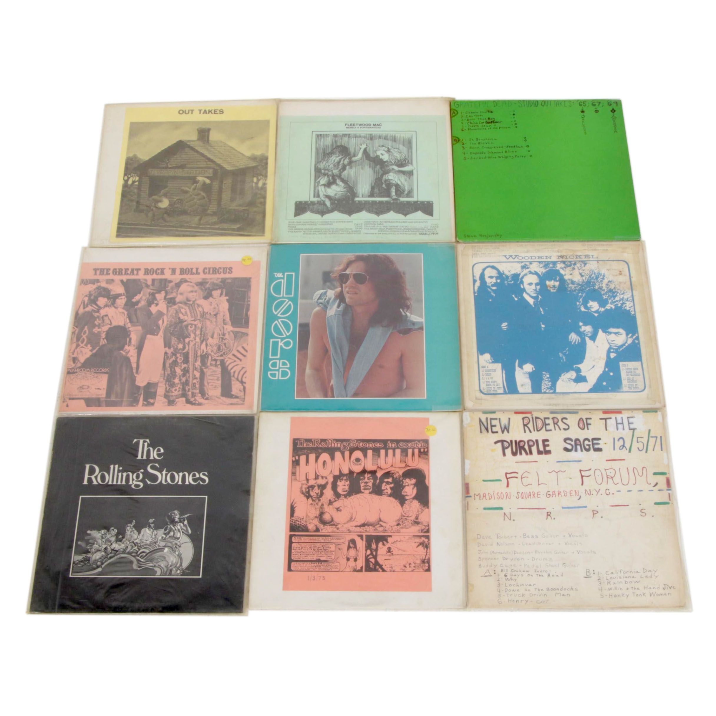 Live Bootleg Vinyl Featuring The Doors, The Grateful Dead, The Rolling ...