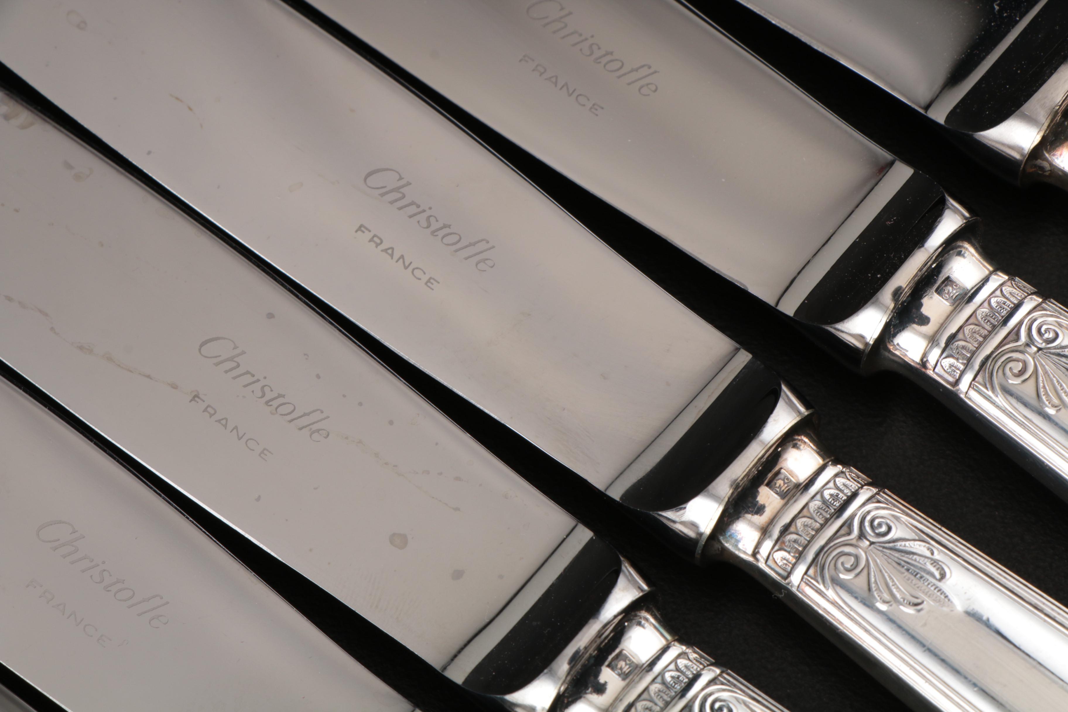 Christofle "Malmaison" Silver Plate Flatware Service for Eight | EBTH