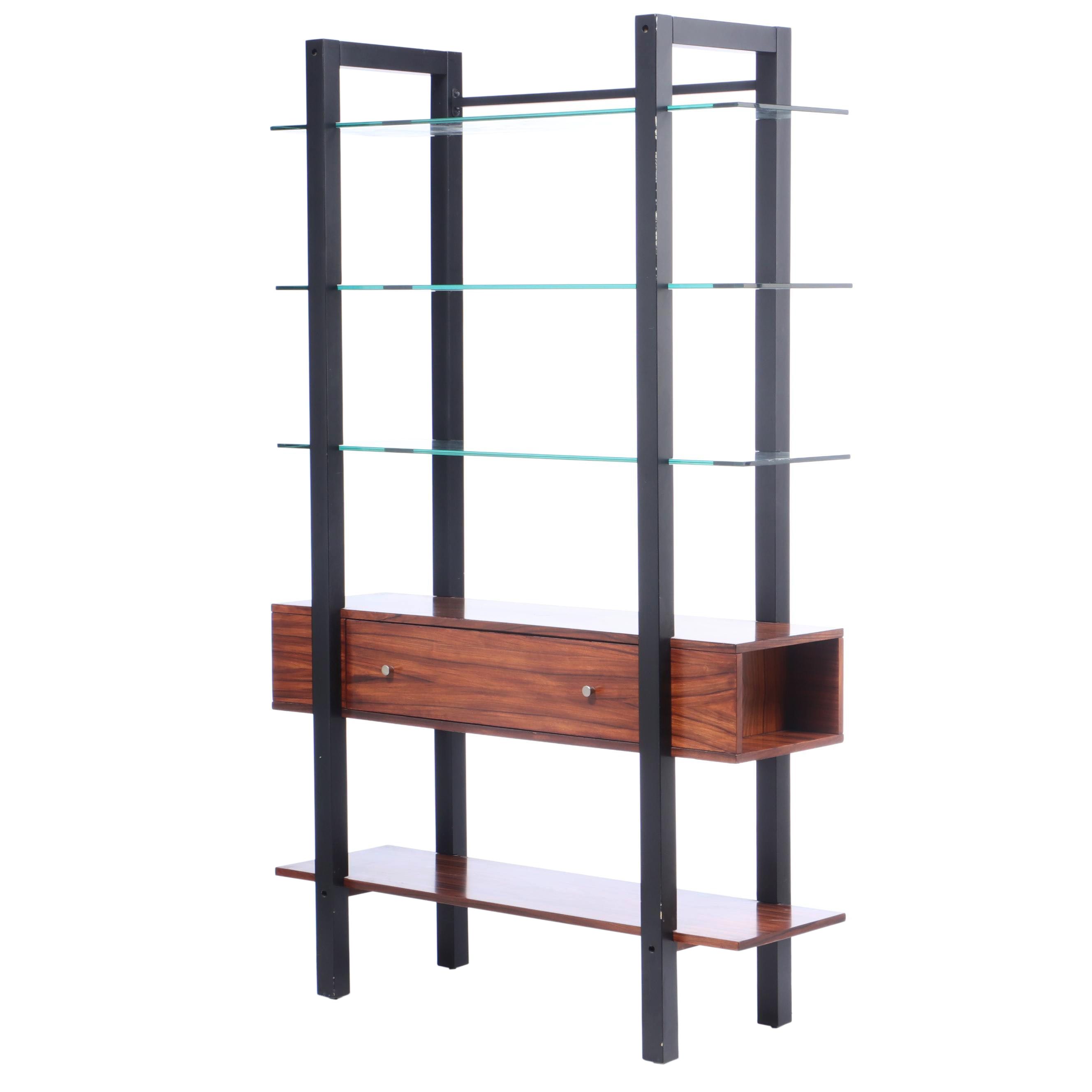 Contemporary Metal and Wood Display Shelving Unit | EBTH