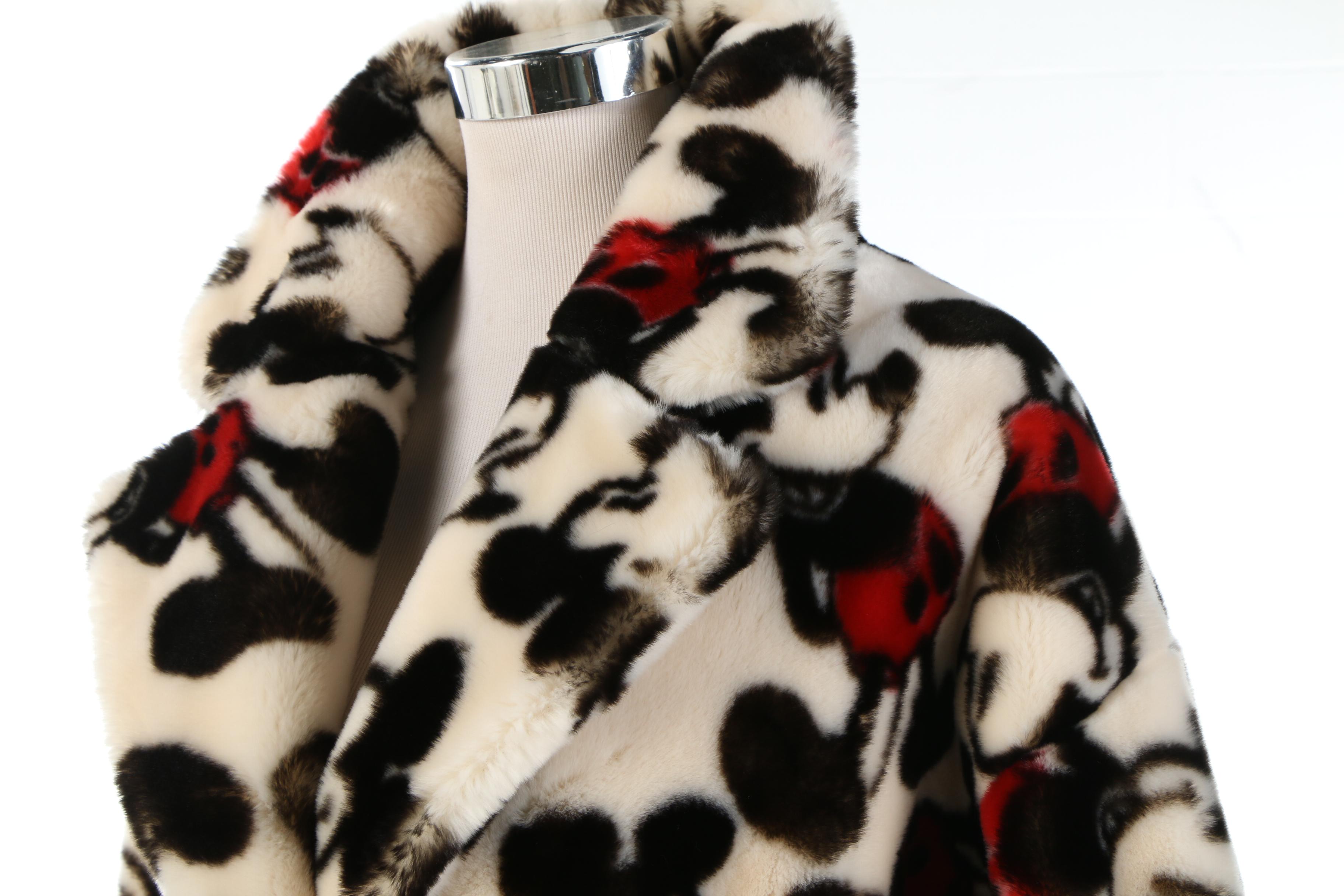 Apparence of Paris Mickey Mouse Motif Faux Fur Coat with Tie Belt | EBTH