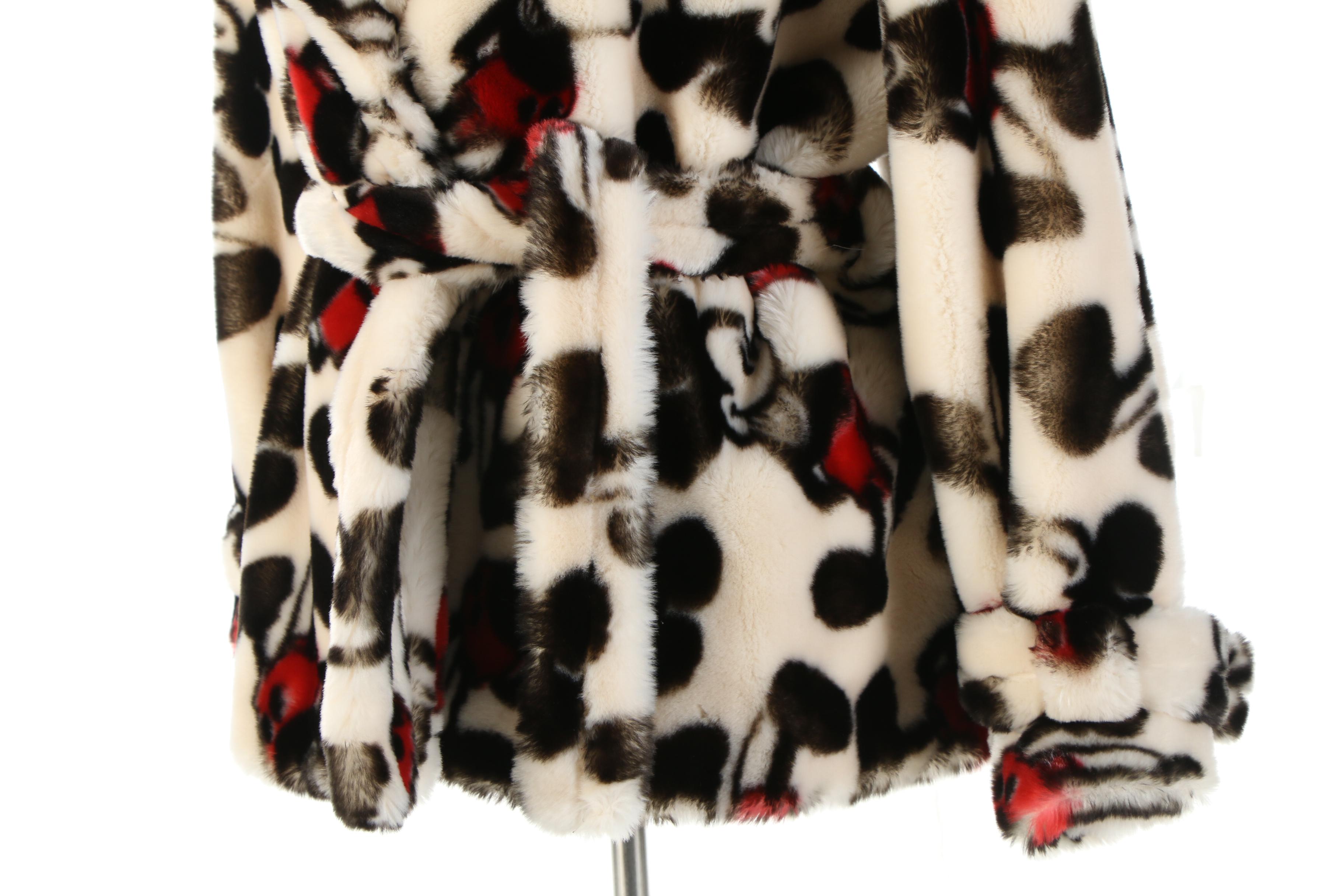 Apparence of Paris Mickey Mouse Motif Faux Fur Coat with Tie Belt | EBTH