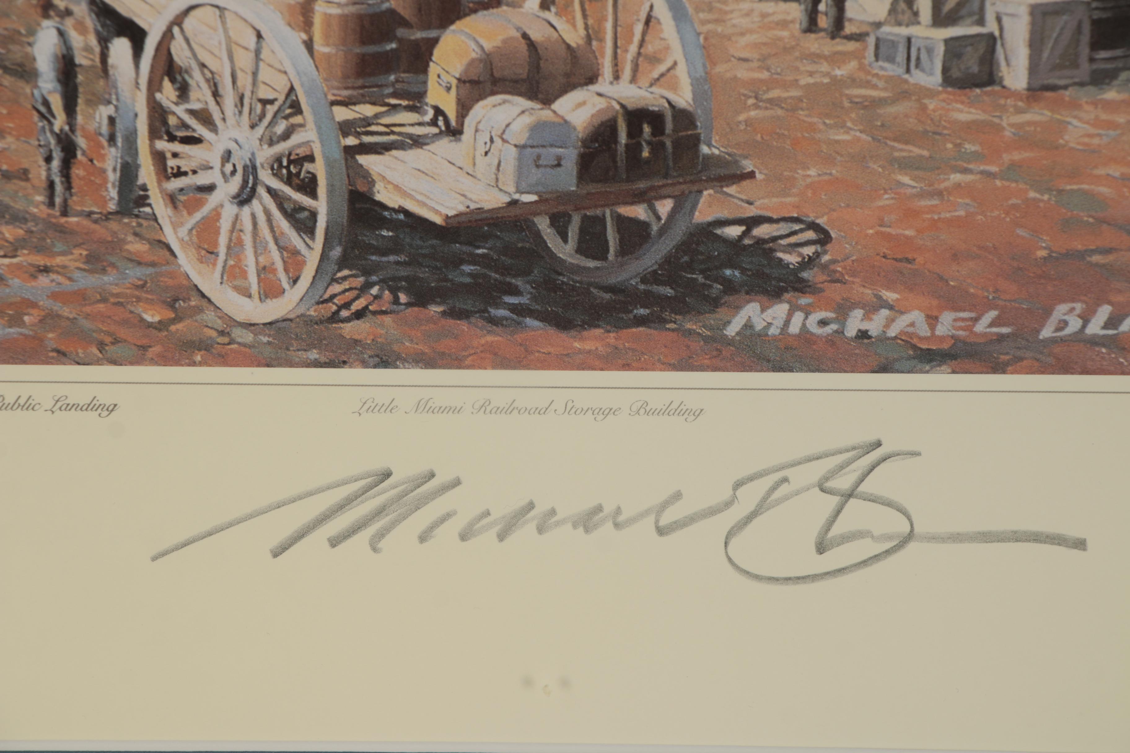 Michael Blaser Offset Lithograph "The Public Landing of Cincinnati ...