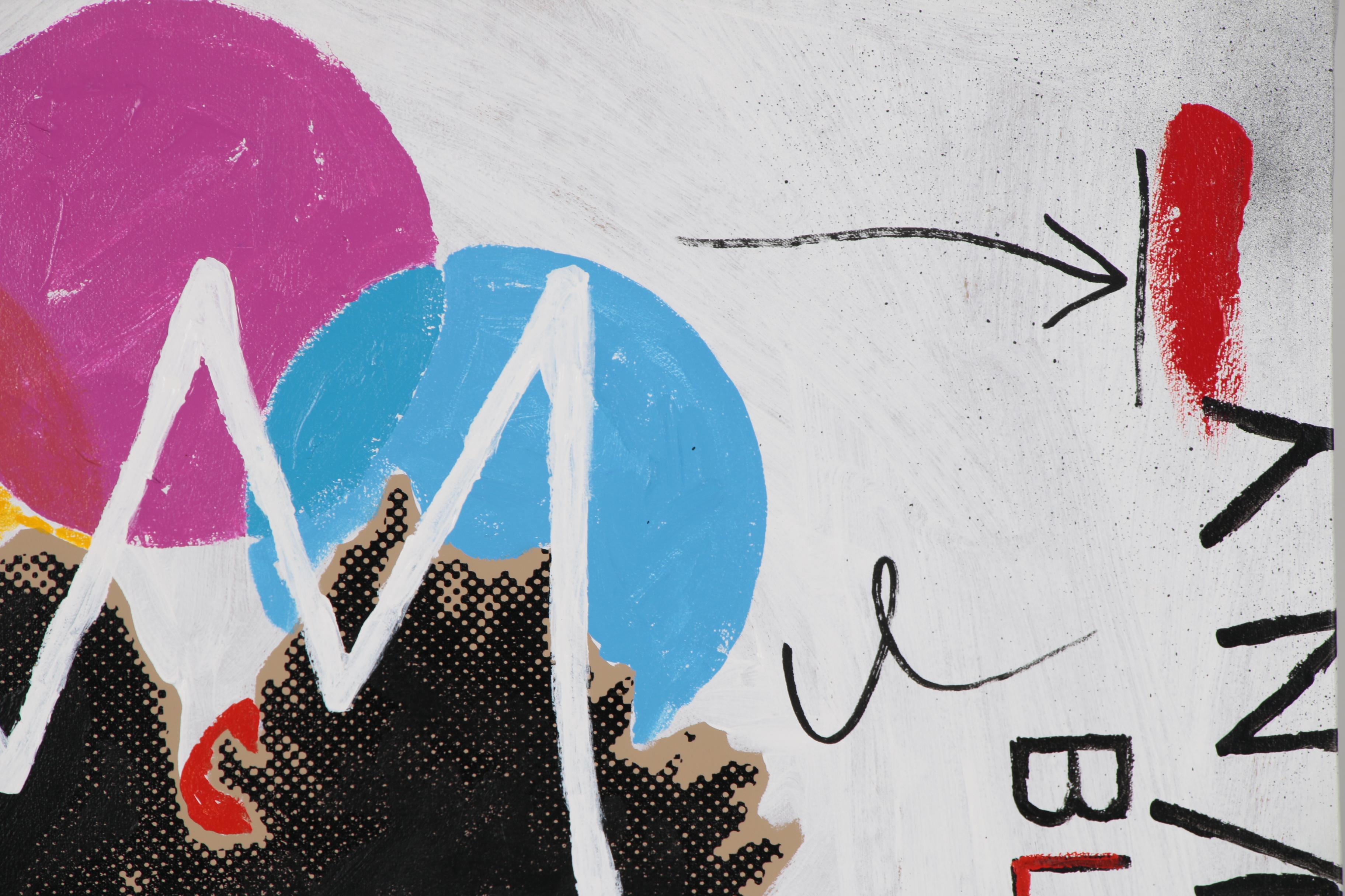 John Stango Monumental Pop Art Mixed Media Painting "Basquiat - Krylon ...