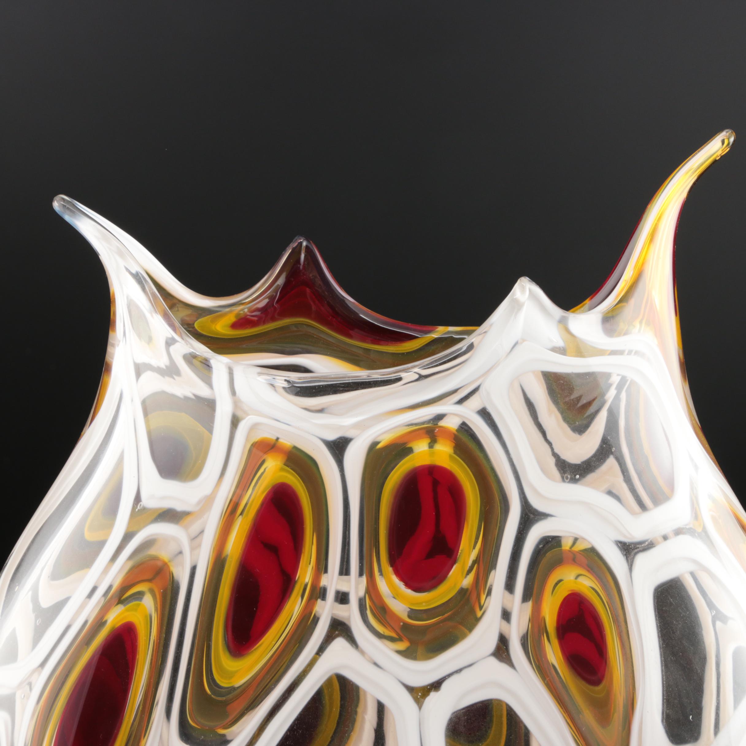 David Patchen Cellular "Foglio" Handblown Art Glass Vase | EBTH