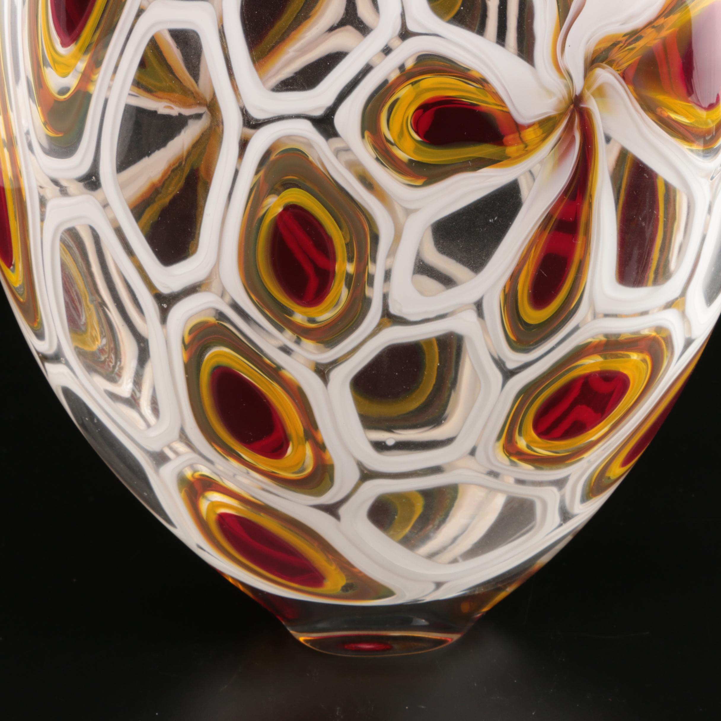 David Patchen Cellular "Foglio" Handblown Art Glass Vase | EBTH