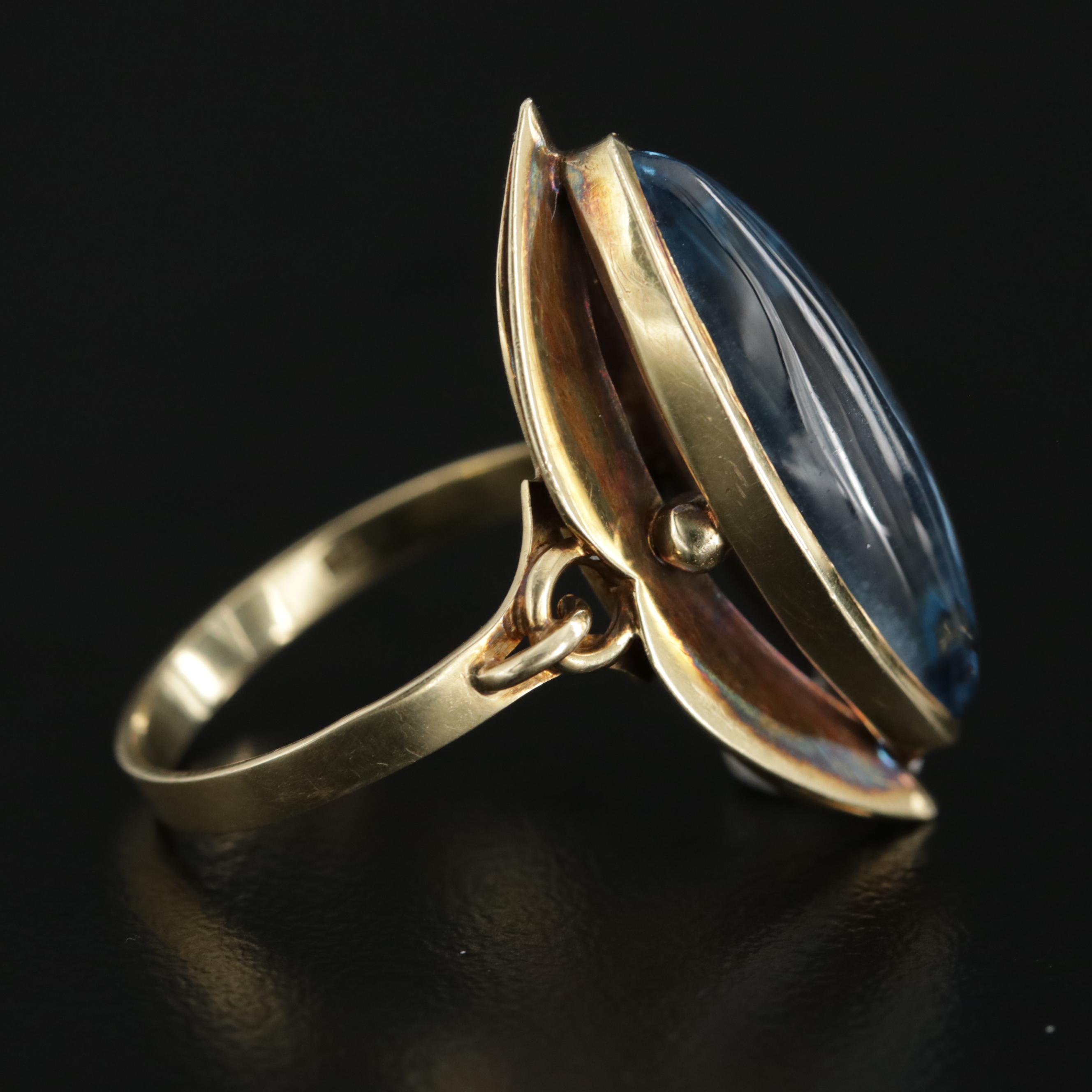 Vintage 14K Yellow Gold Spinel Ring | EBTH