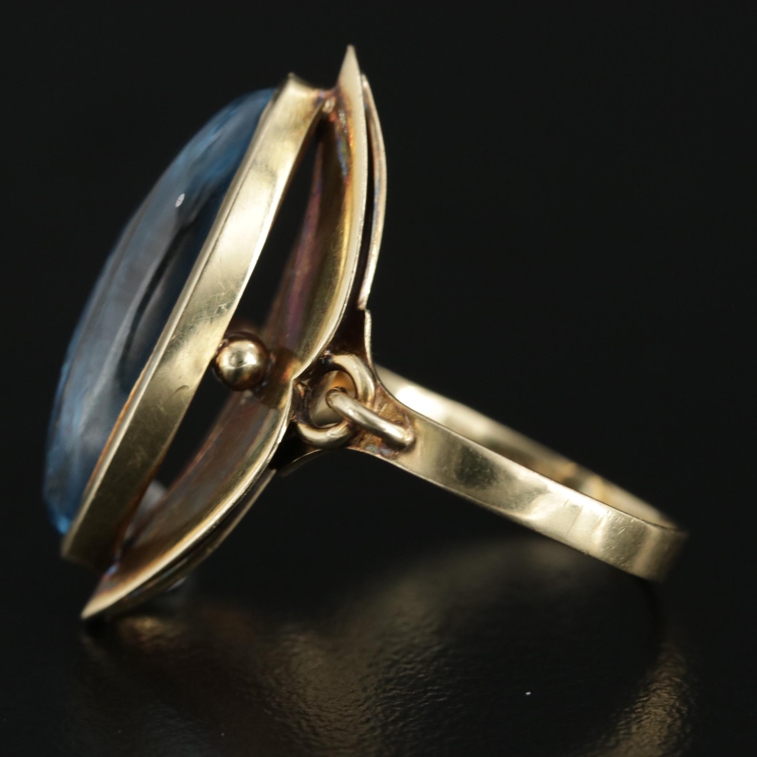 Vintage 14K Yellow Gold Spinel Ring | EBTH