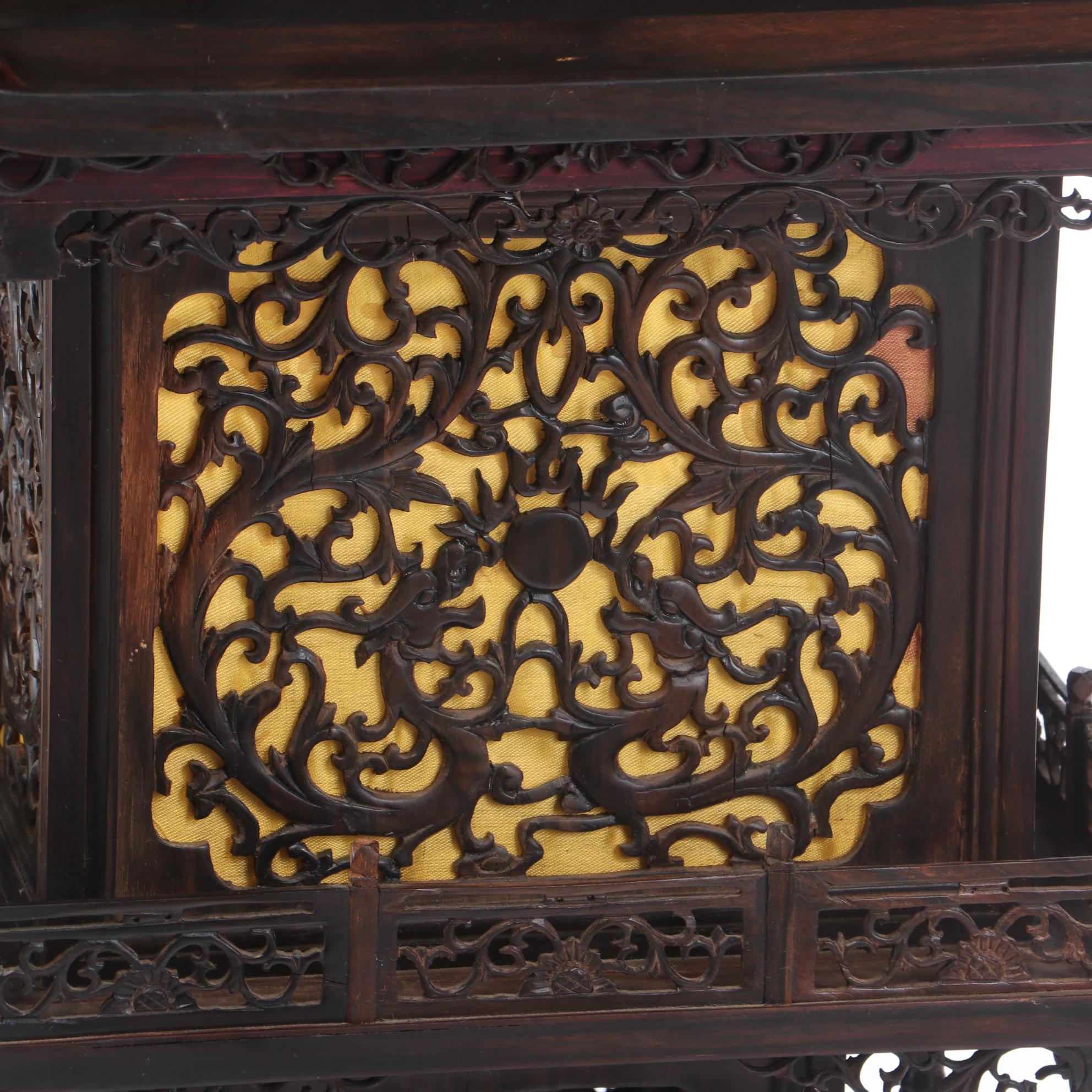 Chinese Fret-Carved Pagoda Floor Lamp | EBTH