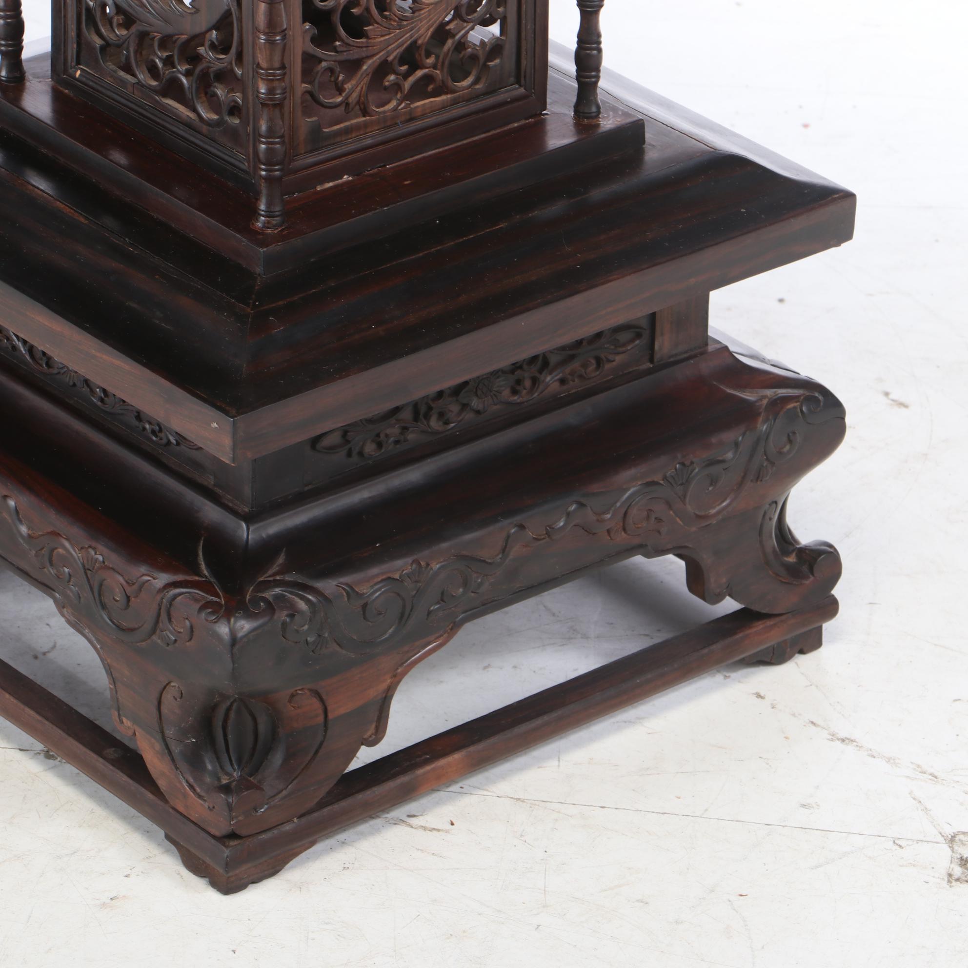 Chinese Fret-Carved Pagoda Floor Lamp | EBTH