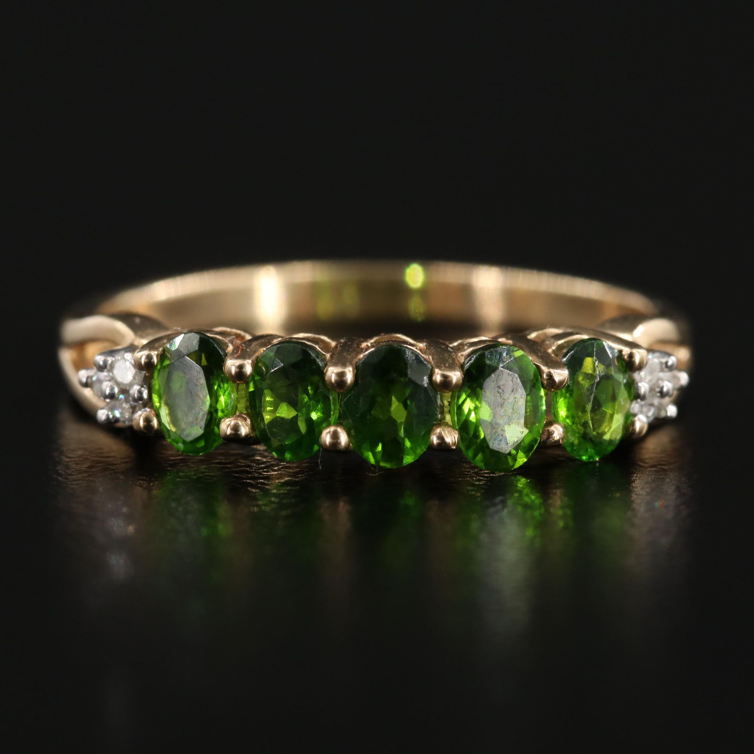 10K Yellow Gold Diopside and Diamond Ring | Everything But The House