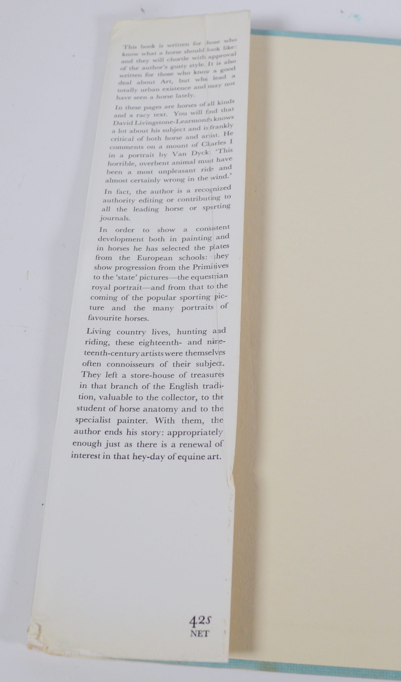 First Edition "The Horse in Art" by David Livingstone-Learmonth, 1958 ...