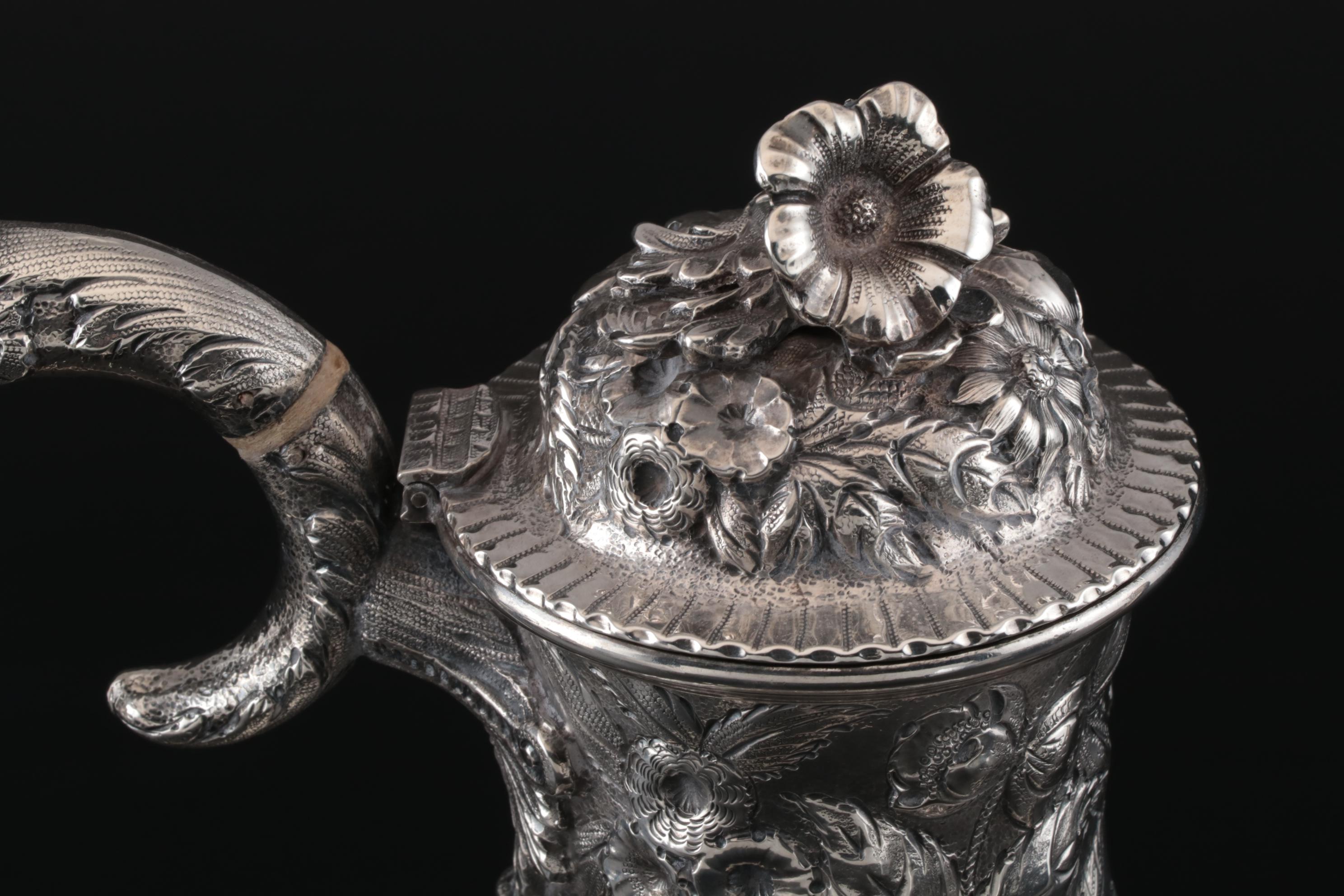 S. Kirk & Son "Repoussé" Hand-Chased Sterling Silver Four-Piece Tea Set ...