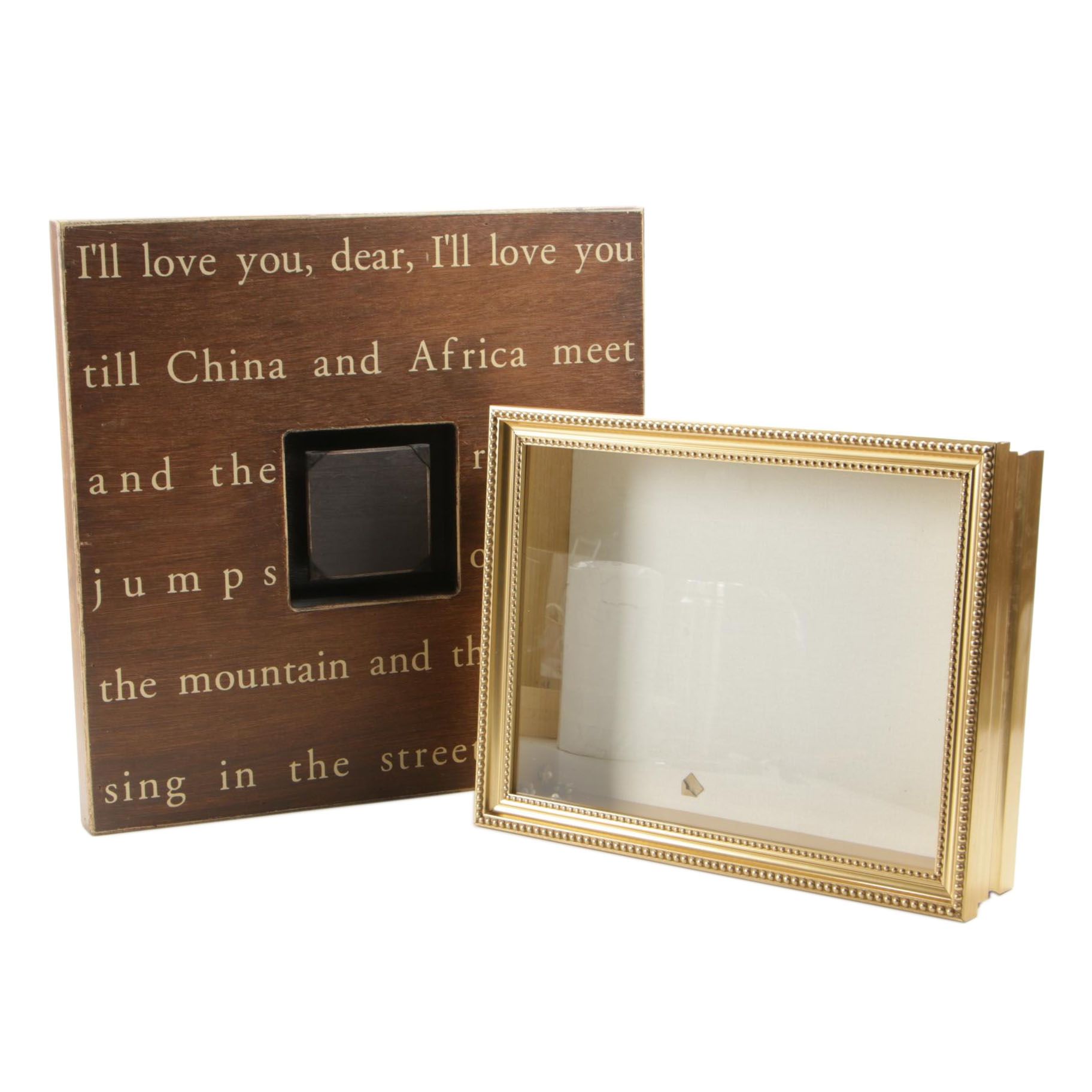 Sugarboo Designs Wooden Inspirational Picture Frame and Metal Shadow ...