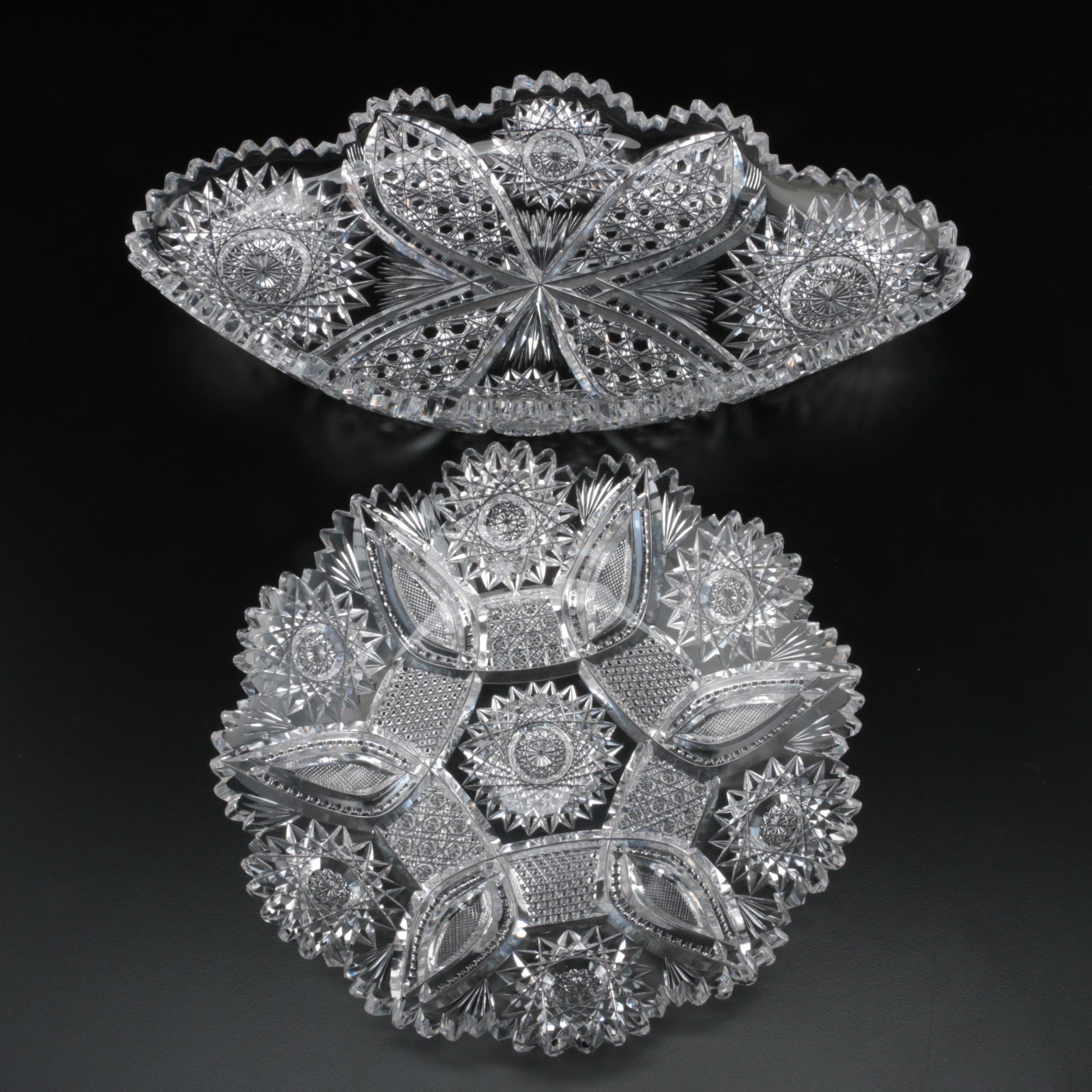 American Brilliant Period "Marietta" Pattern Cut Glass Celery Dish and ...
