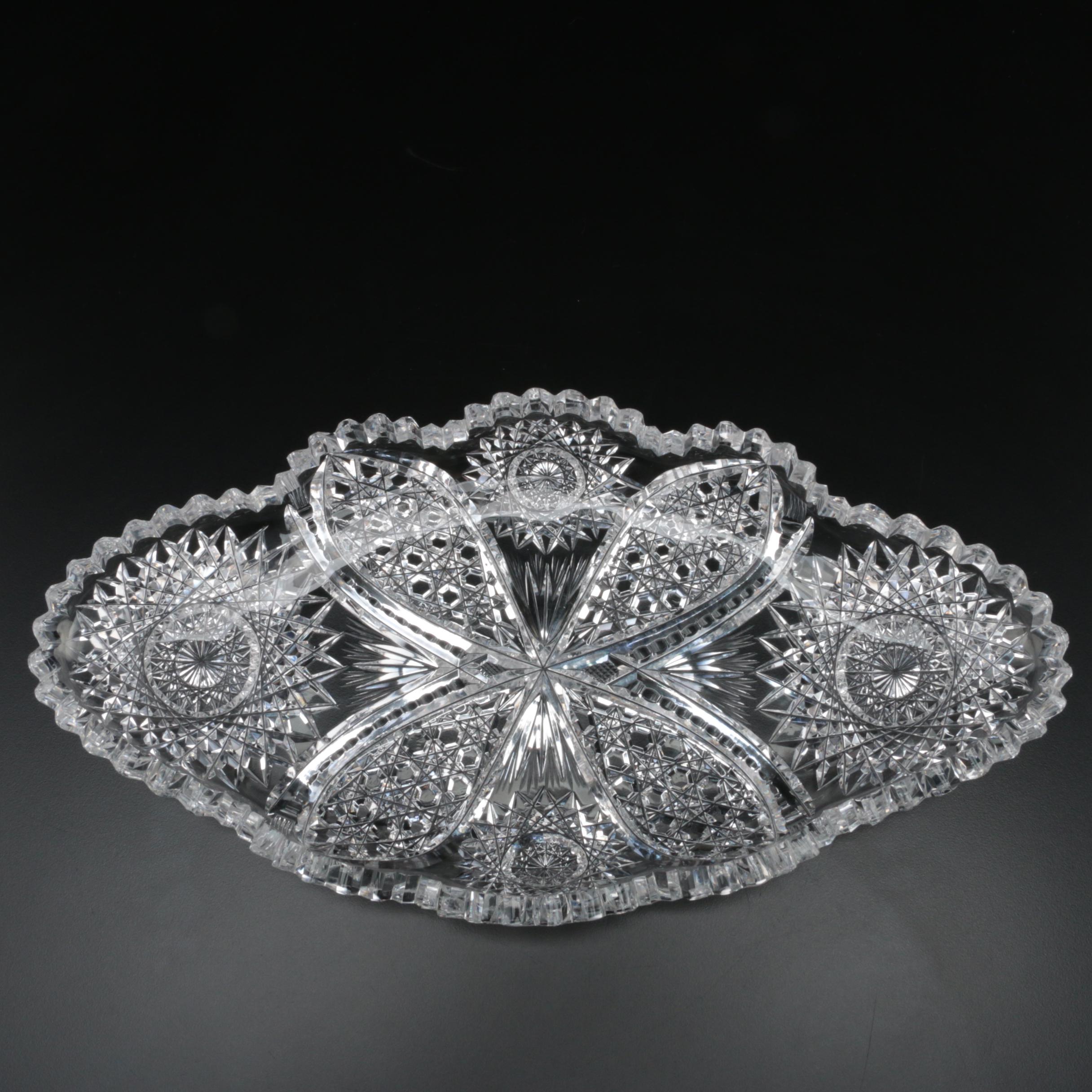 American Brilliant Period "Marietta" Pattern Cut Glass Celery Dish and ...
