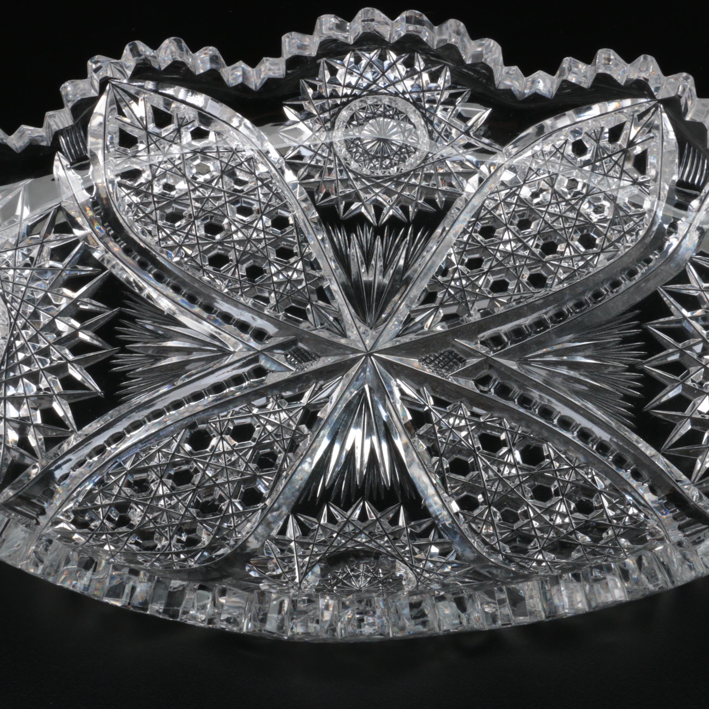 American Brilliant Period "Marietta" Pattern Cut Glass Celery Dish and ...