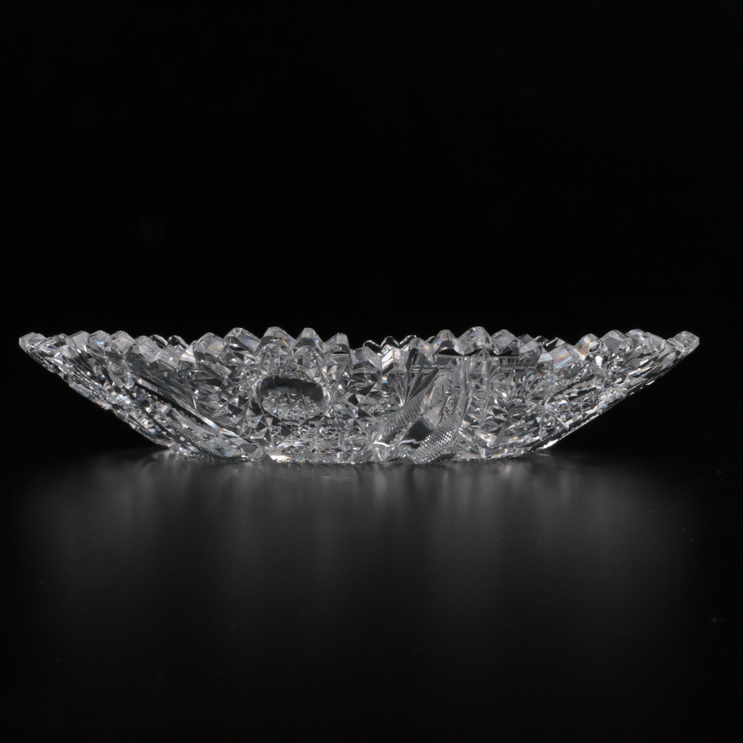 American Brilliant Period "Marietta" Pattern Cut Glass Celery Dish and ...