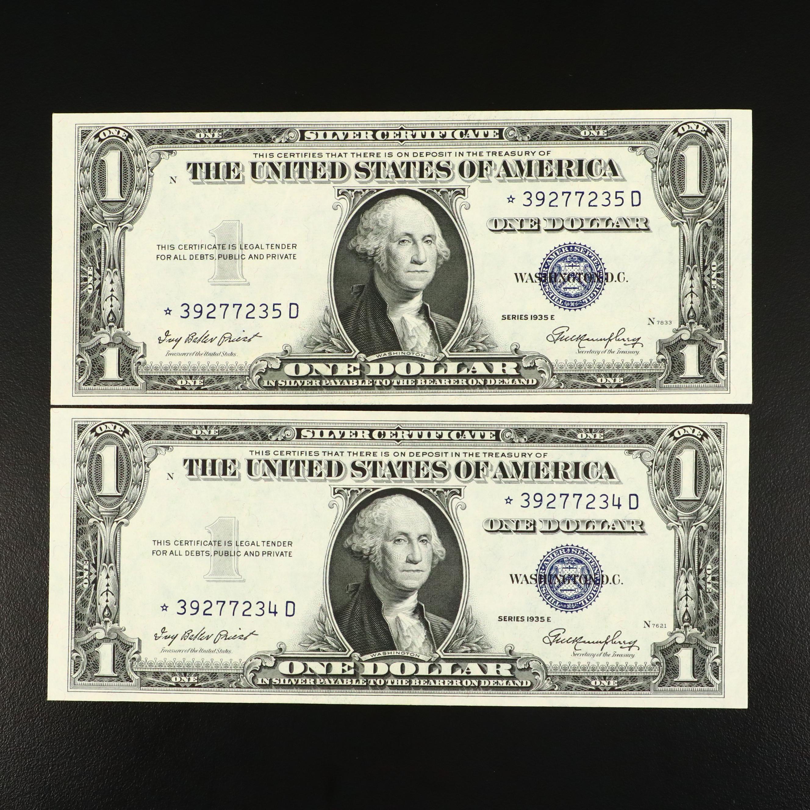 Two Star Note 1935 E No Motto $1 Silver Certificates | EBTH