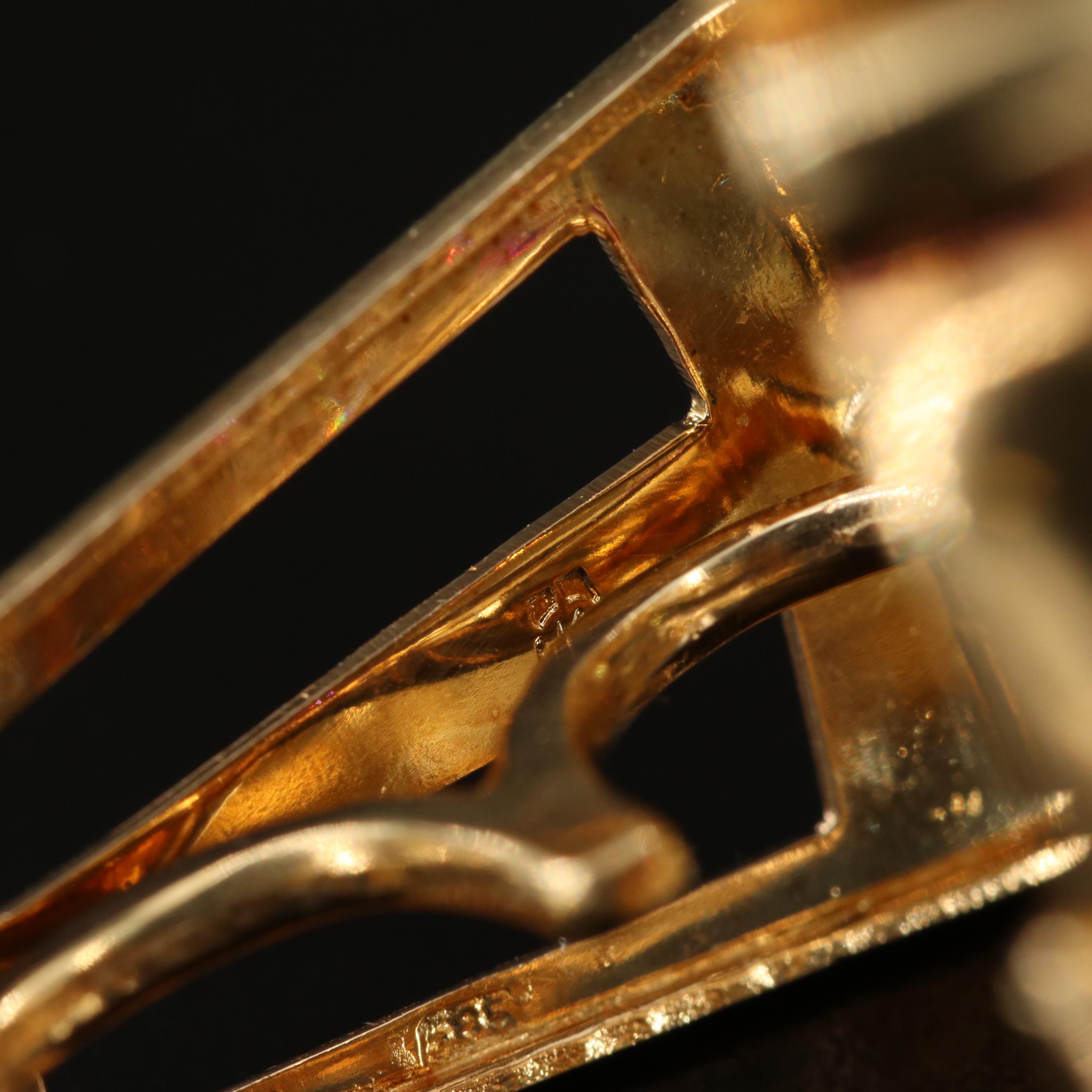 14K Yellow Gold Diamond, Sapphire and Ruby Pearl Enhancer Pendant | EBTH