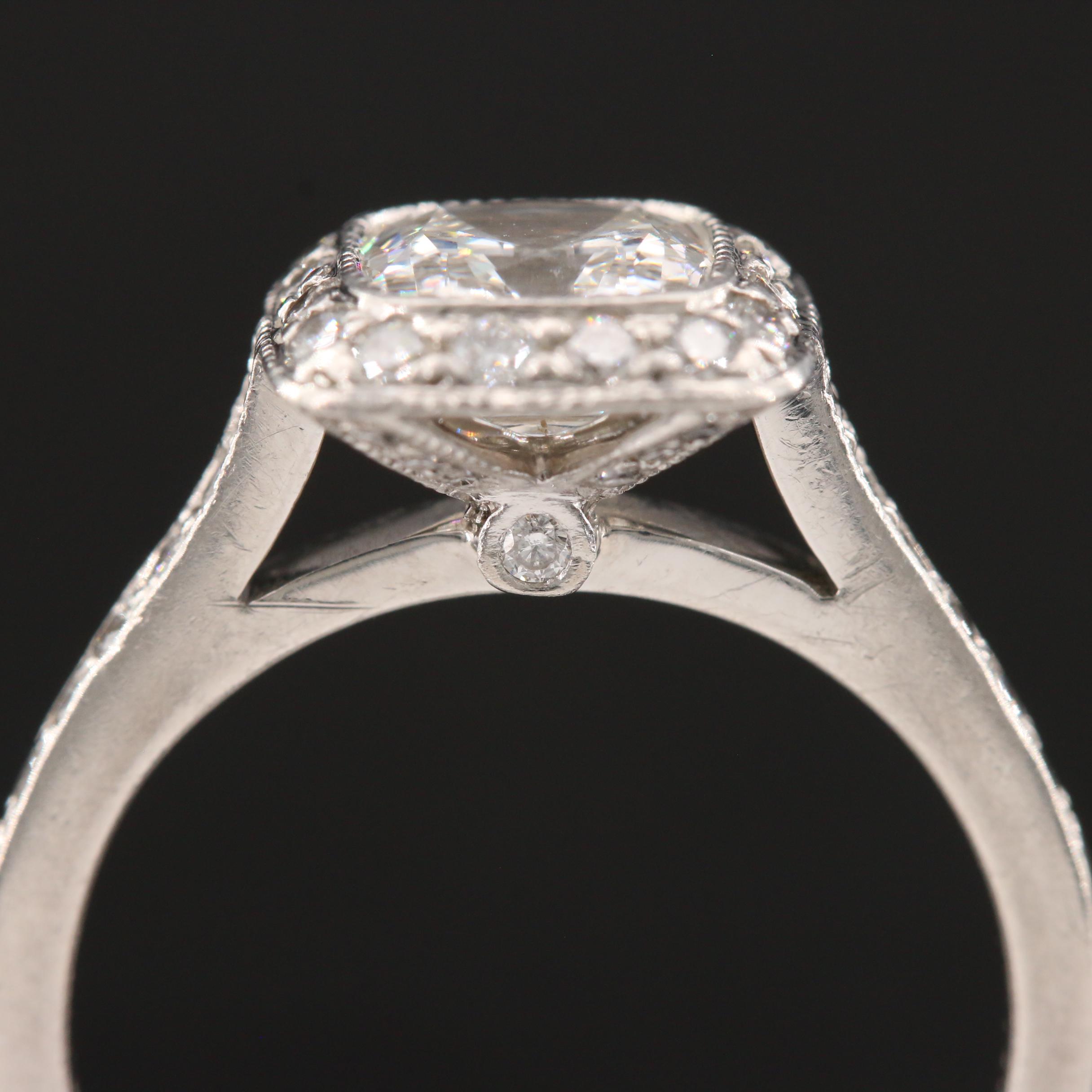 Tiffany & Co. "Legacy" Platinum 1.46 CTW Diamond Ring with Ring Boxes ...