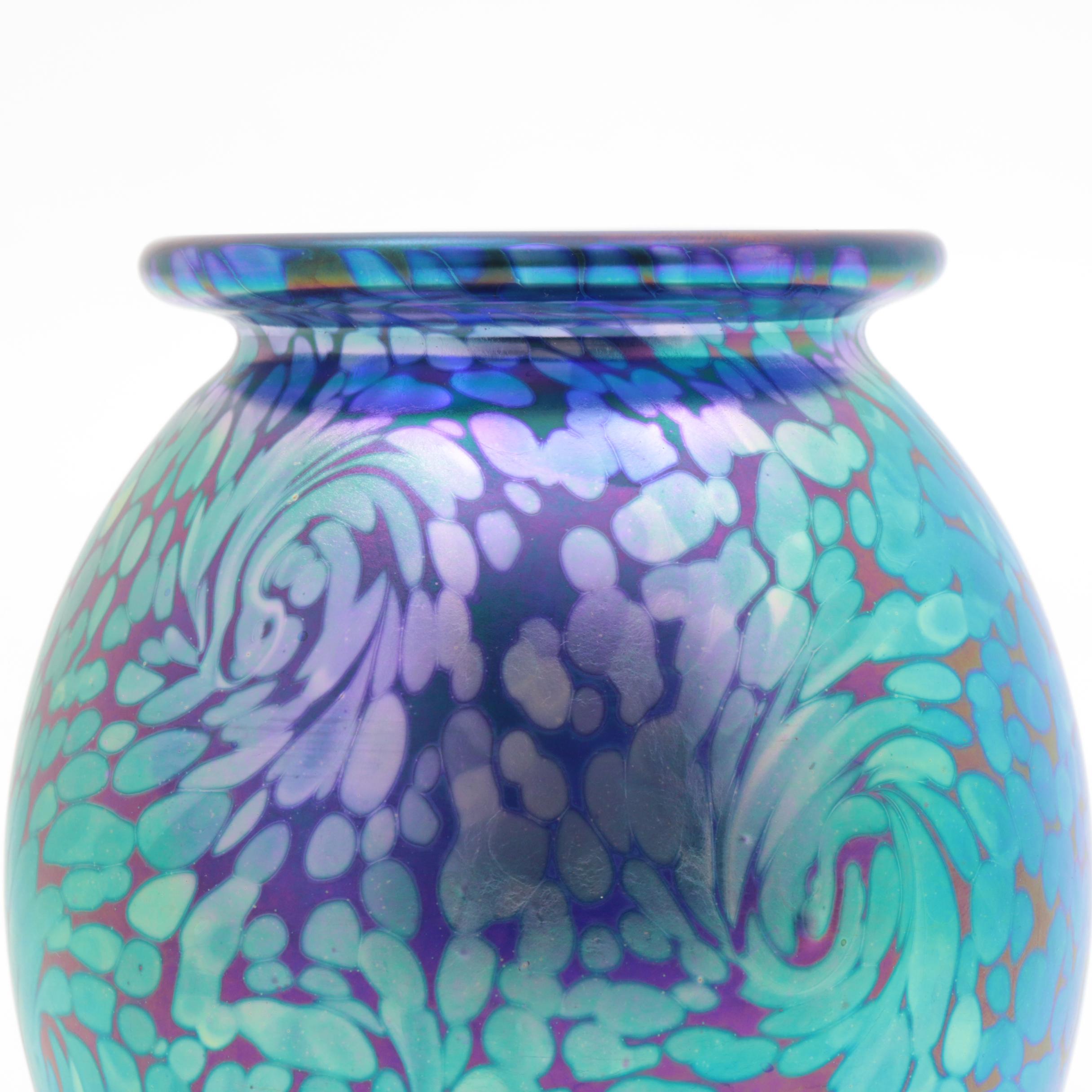 Robert Eickholt "Starry Night" Hand Blown Art Glass Vase | EBTH