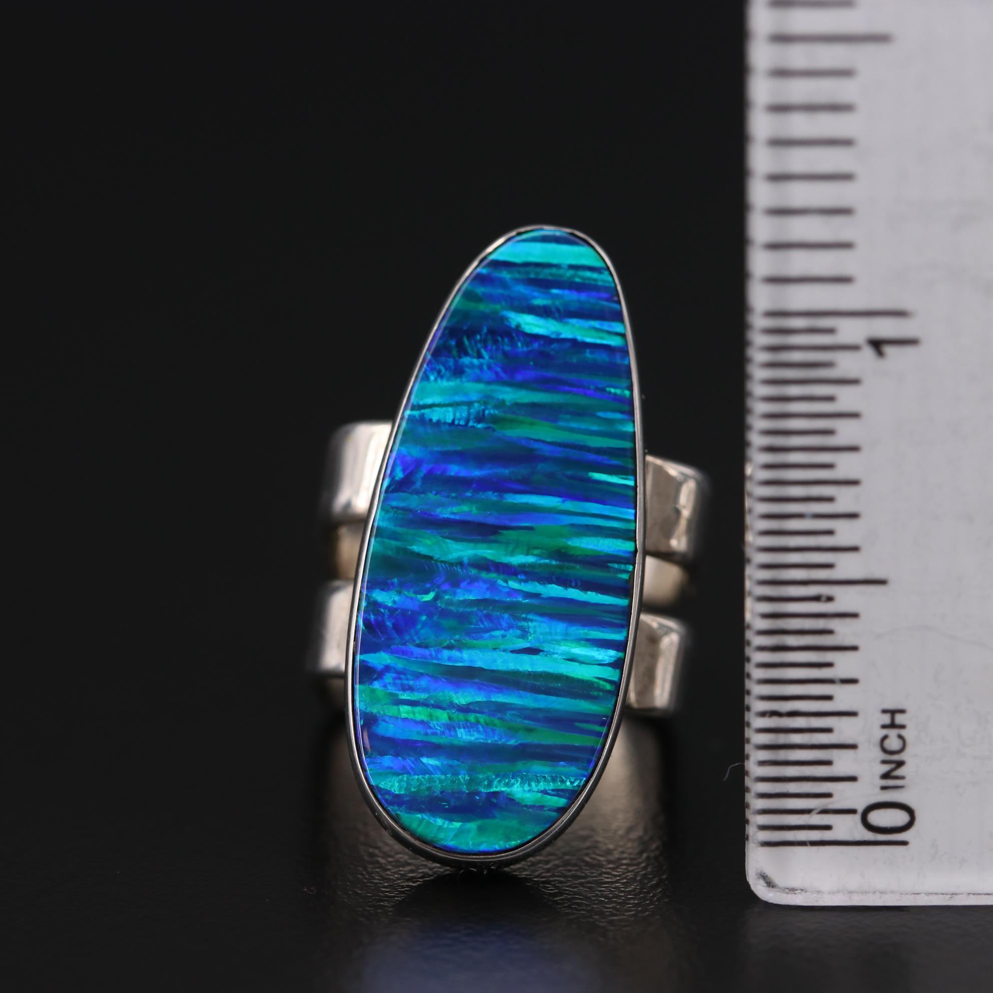 Sterling Silver Opal Pointer Ring | EBTH