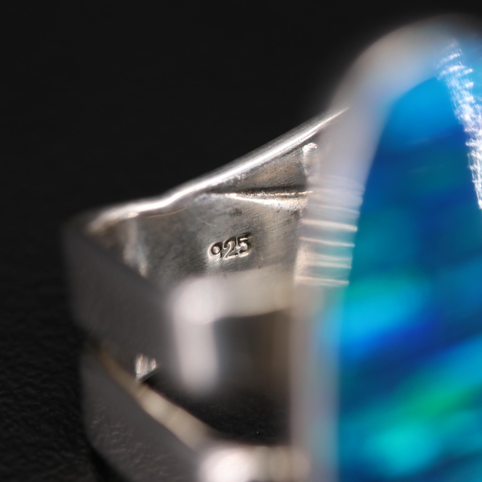 Sterling Silver Opal Pointer Ring | EBTH