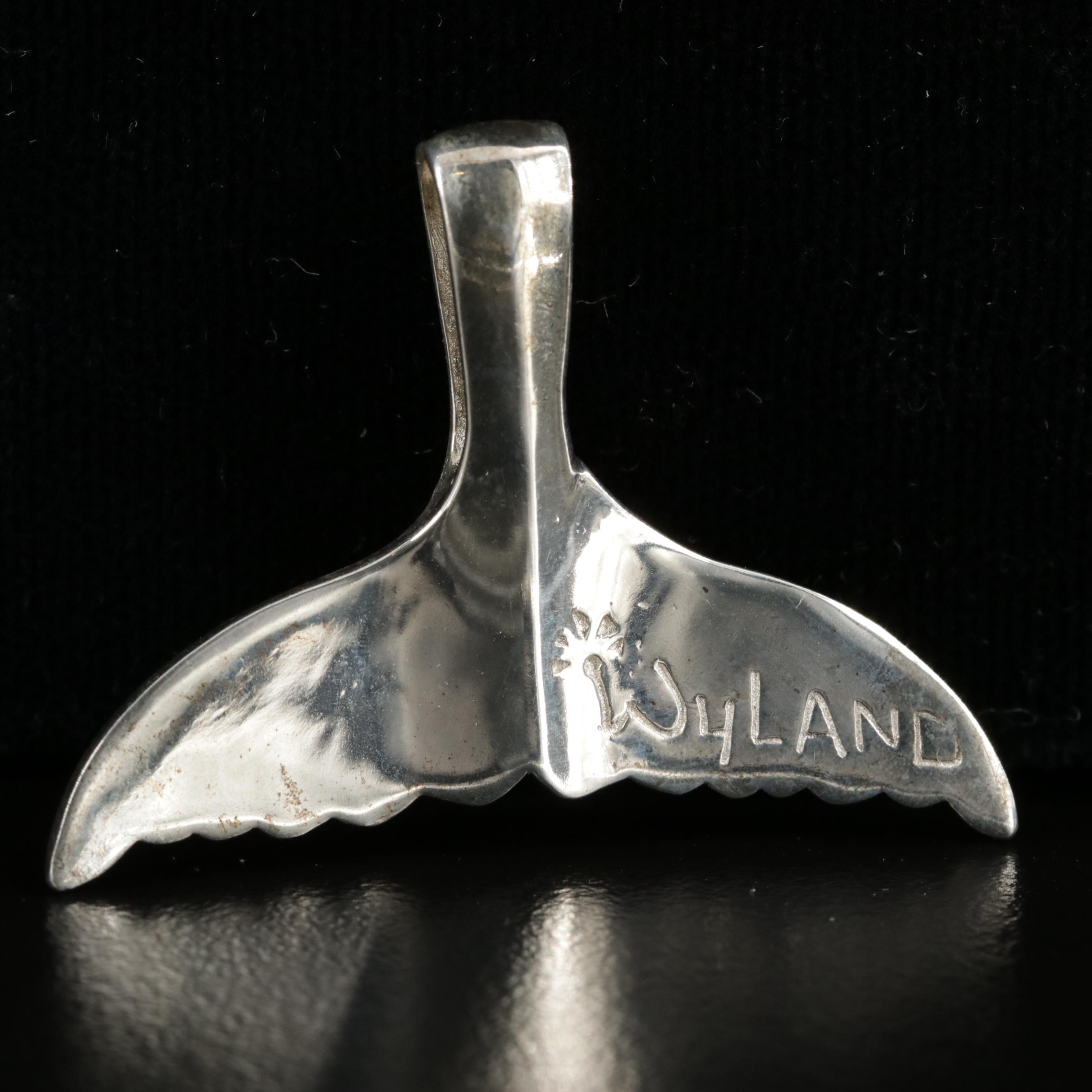 Wyland Foundation Sterling Silver Whale Tail Pendant | Everything But ...