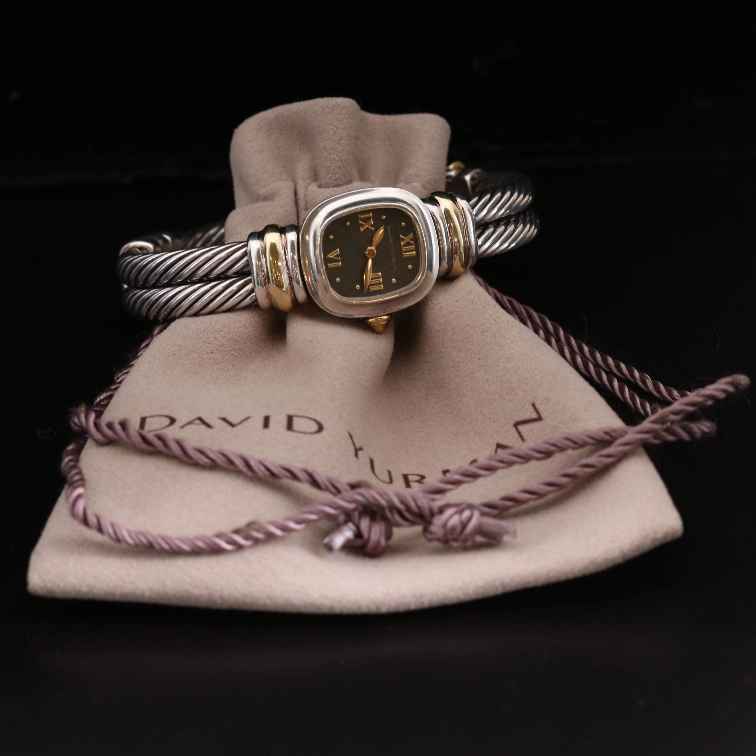 David Yurman Double Cable Sterling Silver and 18K Gold Watch | EBTH