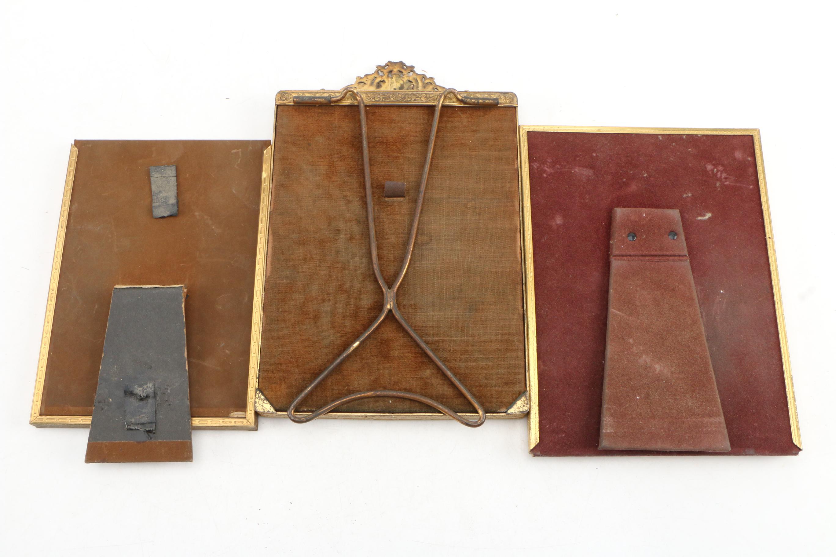 Gold Toned Art Deco Frame with Carved Airplane Frame and Other Picture ...