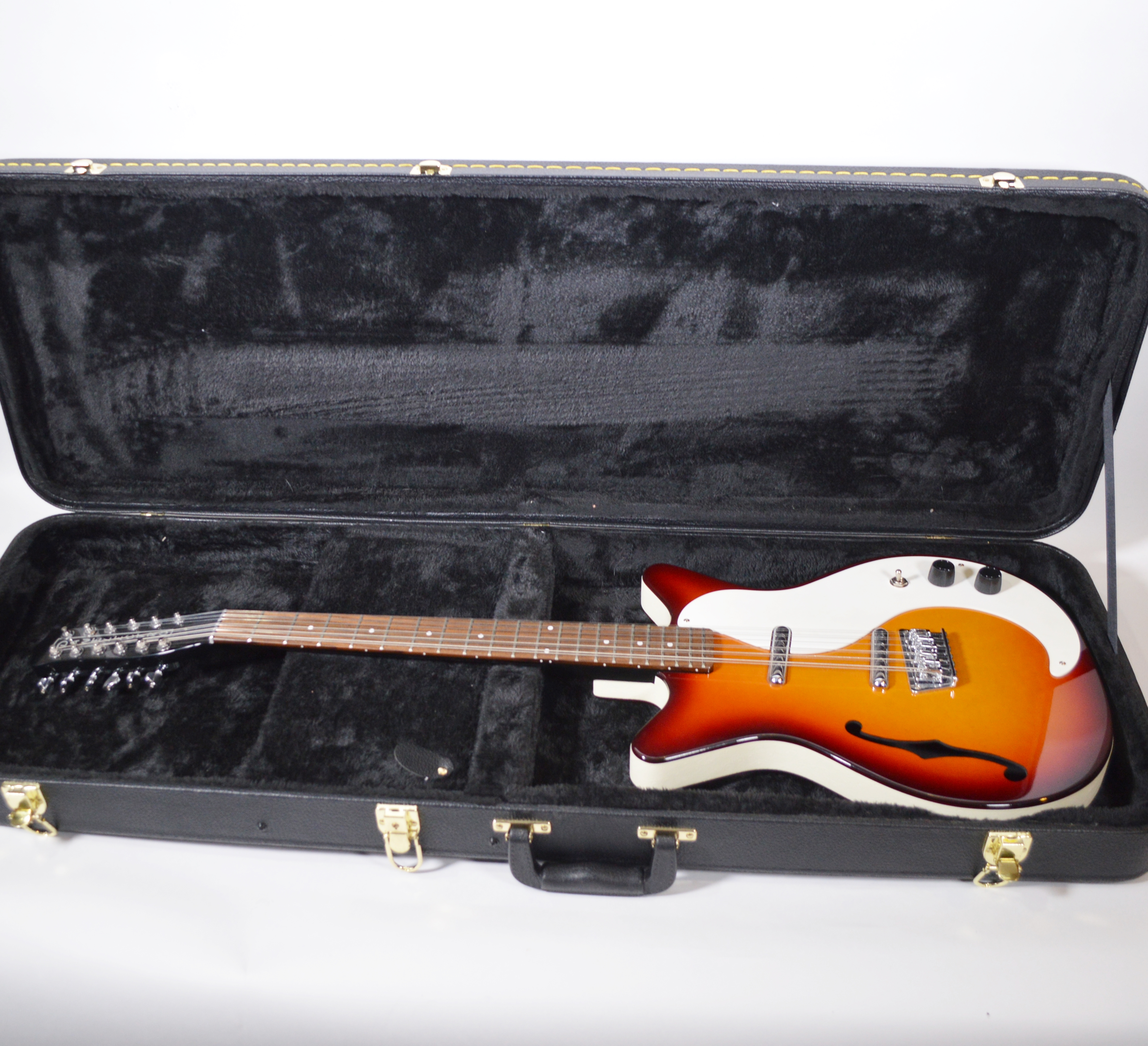 Danelectro 12 String Electric Guitar Tobacco Sunburst and Hard Carrying ...