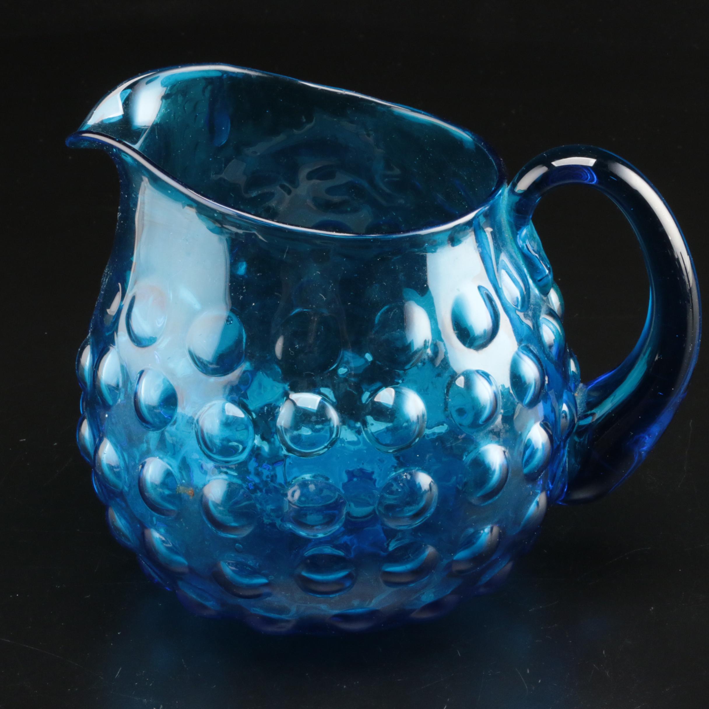 Blenko Bullseye Carafe, Bubble Pitcher and Other Lidded Glass Canister ...