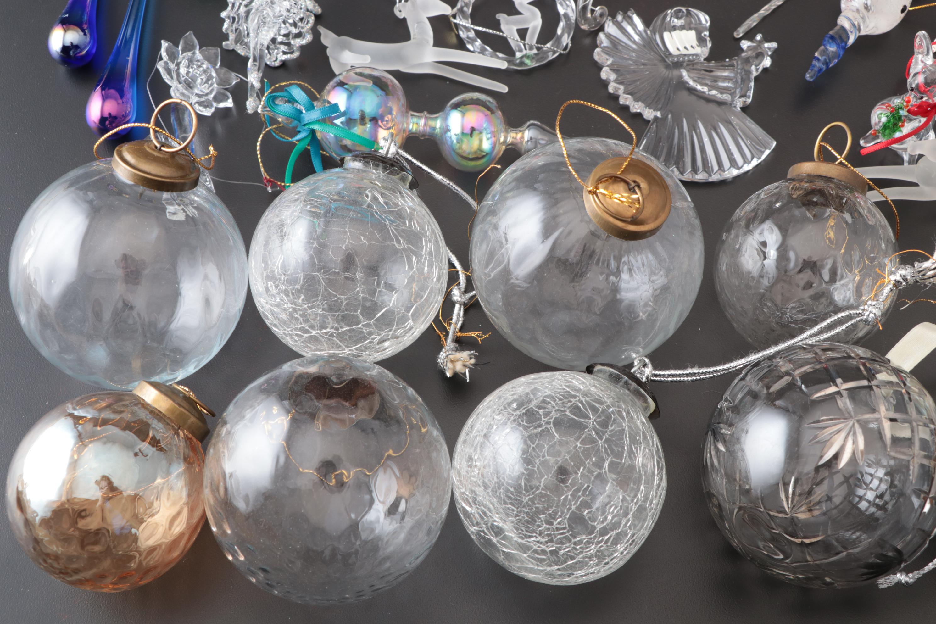 Christmas Tree Ornament Collection Including Blown Glass and Crystal | EBTH