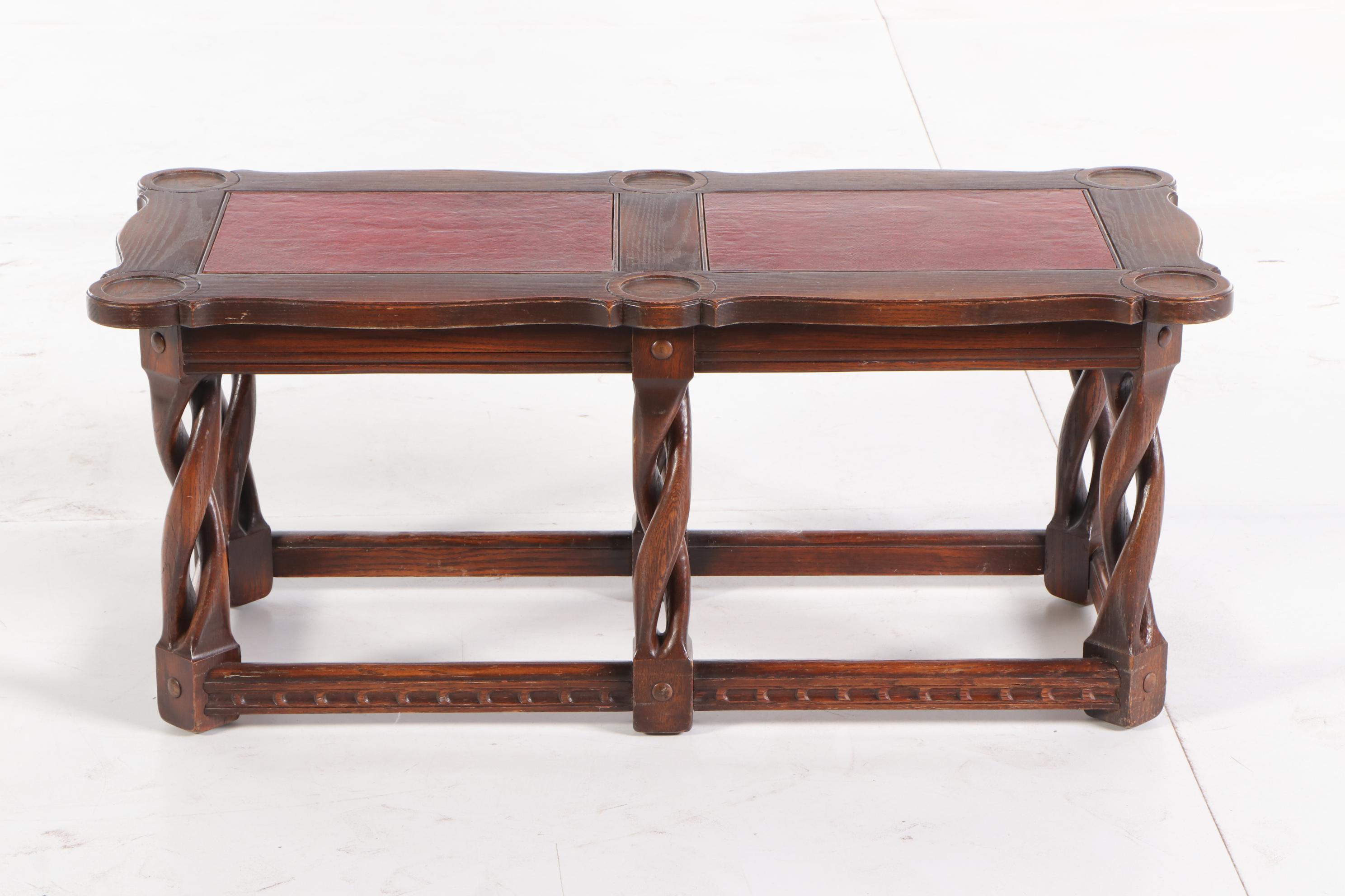 Romweber Open Barley Twist Leg Oak Coffee Table, circa 1950 | EBTH