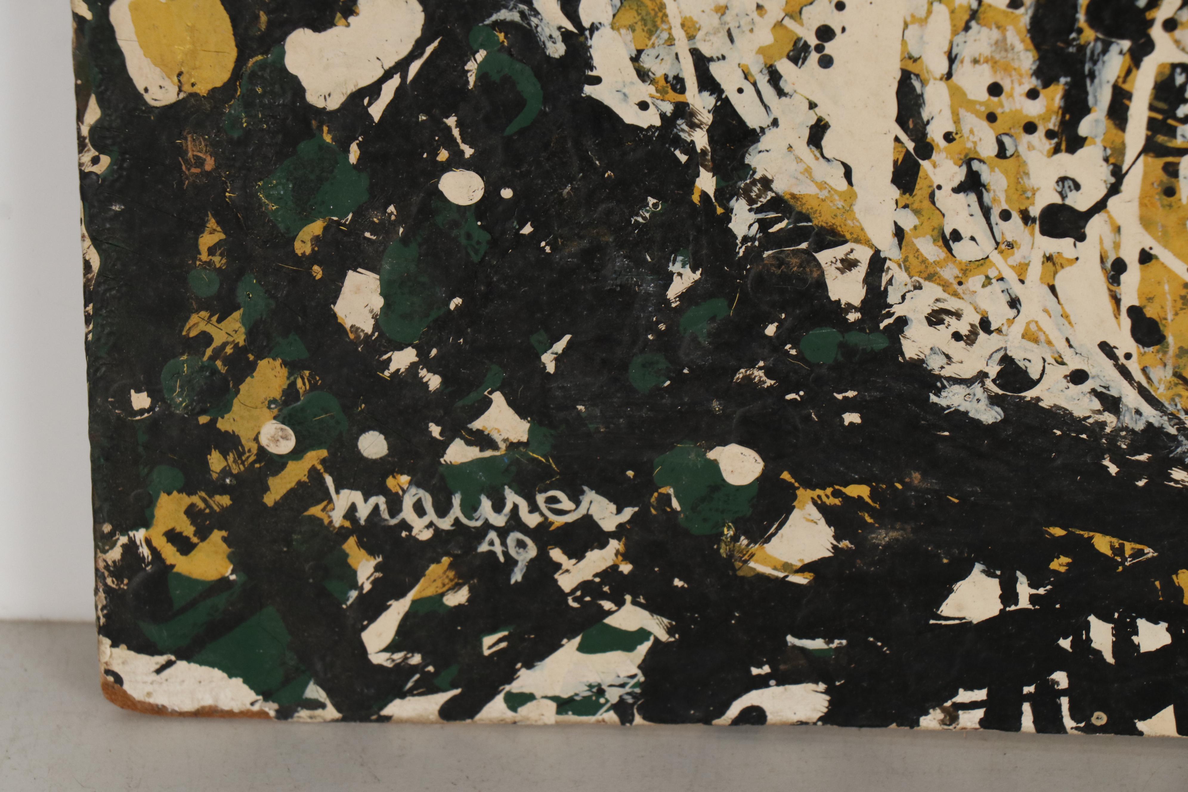 Leonard Maurer Abstract Oil Painting of Two Figures, 1949 | EBTH