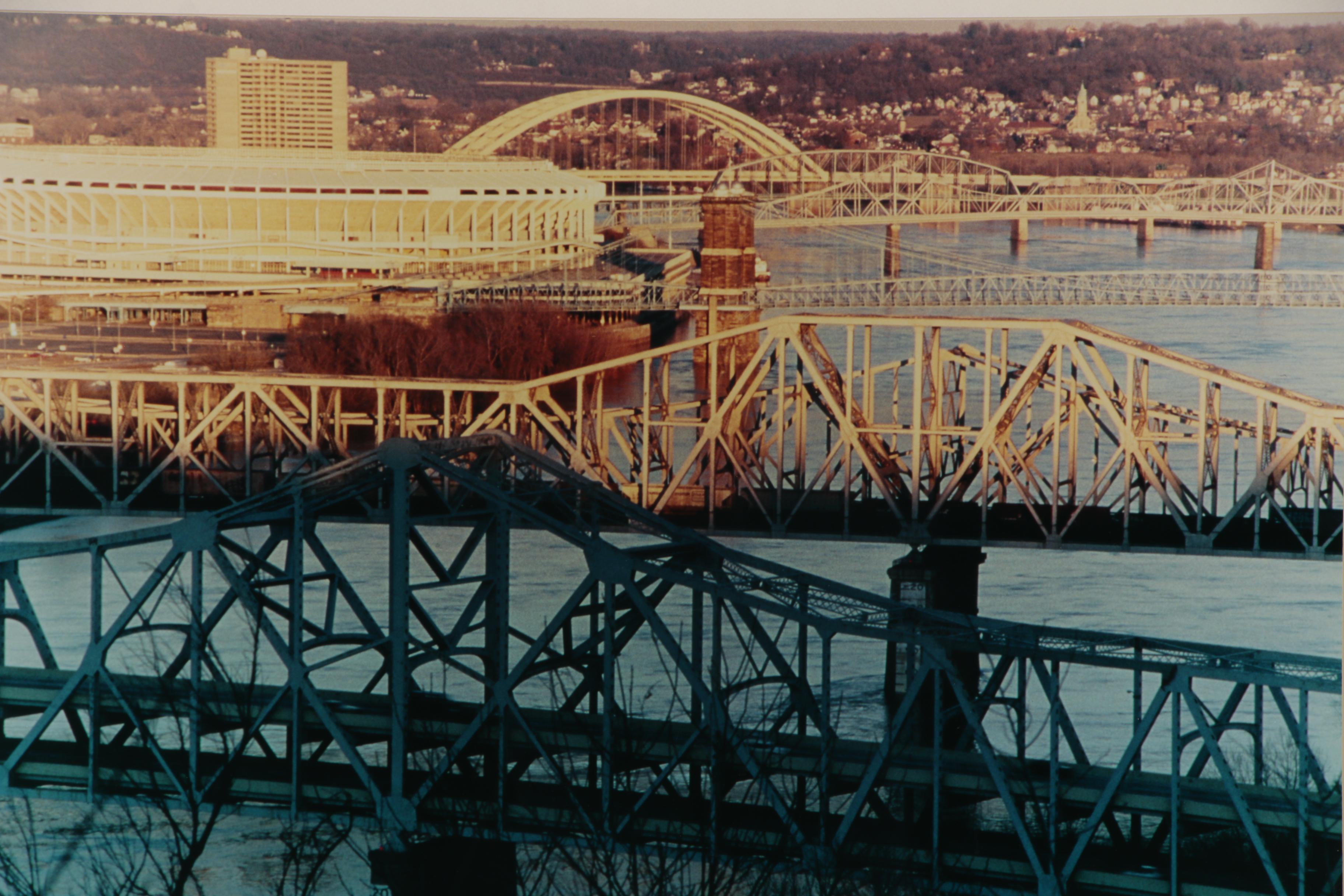 Bridges over Ohio River, Cincinnati Chromogenic Color Photograph | EBTH