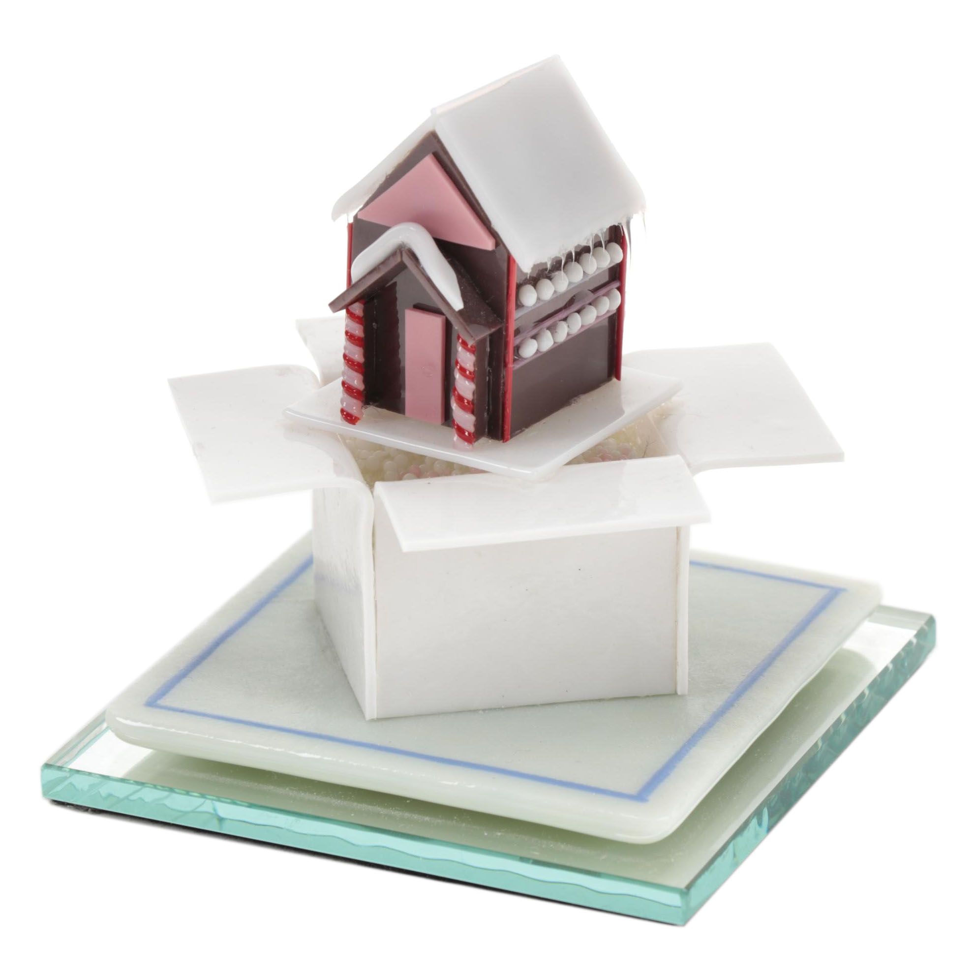 Emily Brock "Gingerbread House" Glass Sculpture, 1993 | EBTH