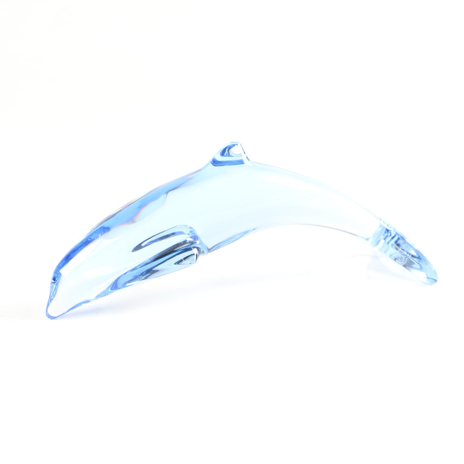 Baccarat Crystal Trio of Leaping Blue Dolphins Figurines | EBTH