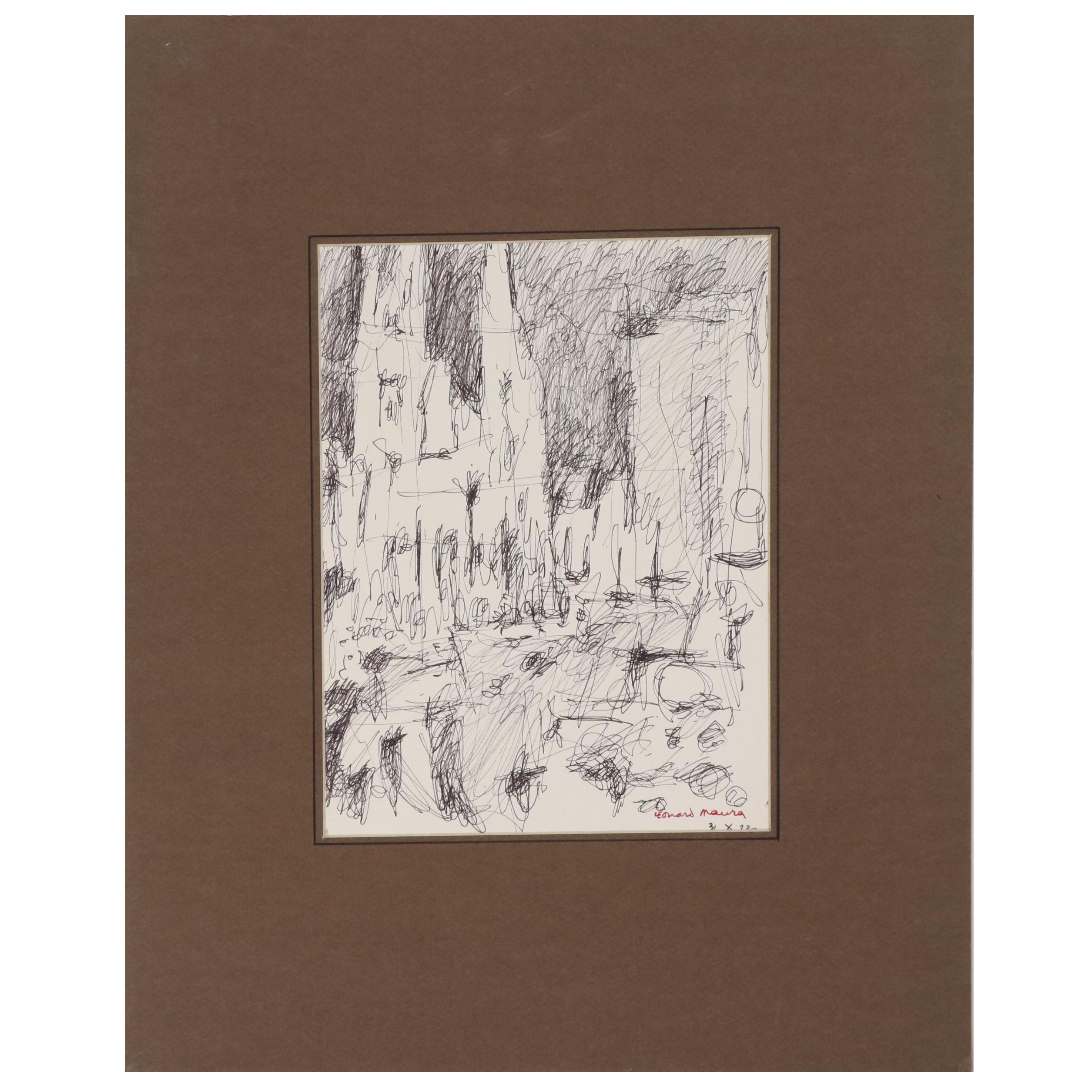 Leonard Maurer Abstract Ink Drawing "Vienna", 1972 | EBTH