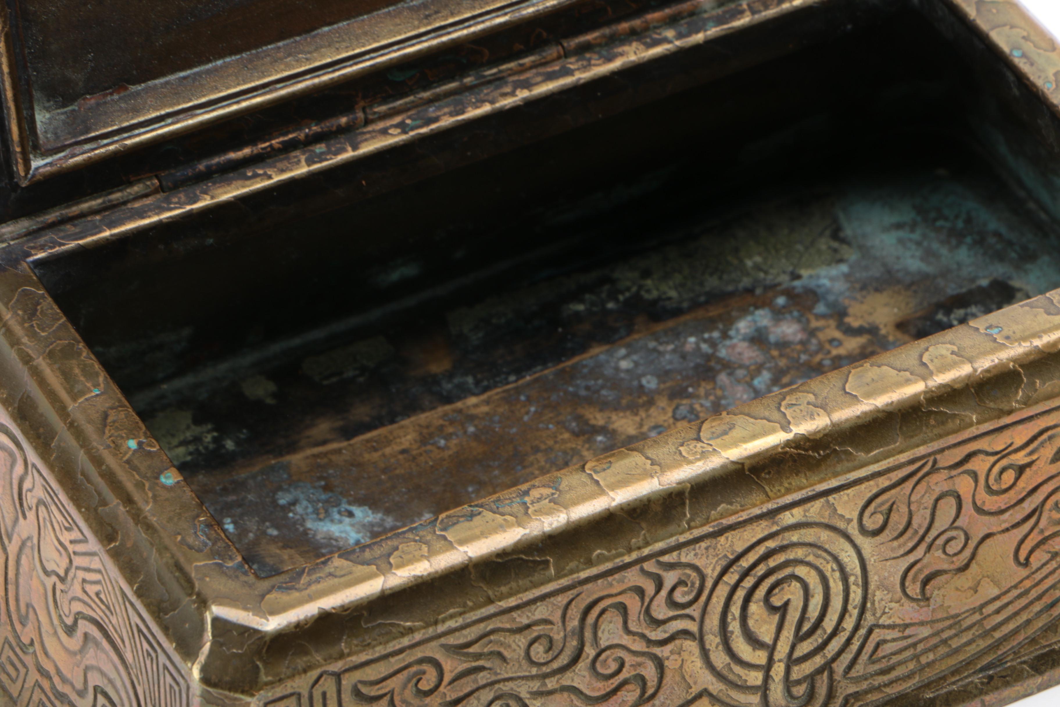 Tiffany Studios "Chinese" Pattern Gilt Bronze Cigar Box, circa 1920 | EBTH